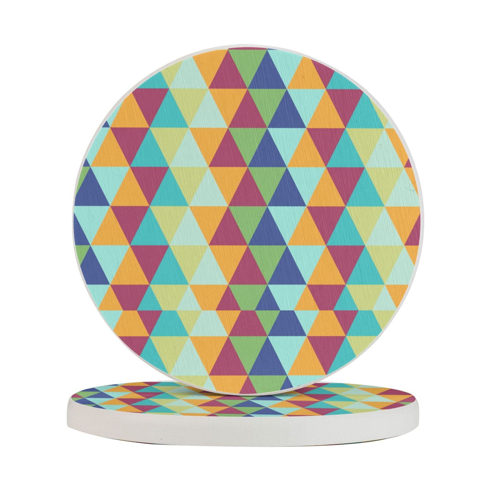 Circular Drink Coasters Set Colored Triangle Beautiful Home Decor ...