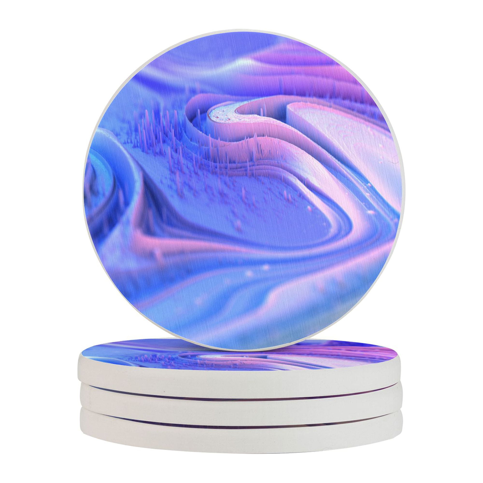 Circular Drink Coasters Set Colorful Abstract Lava Background Beautiful ...