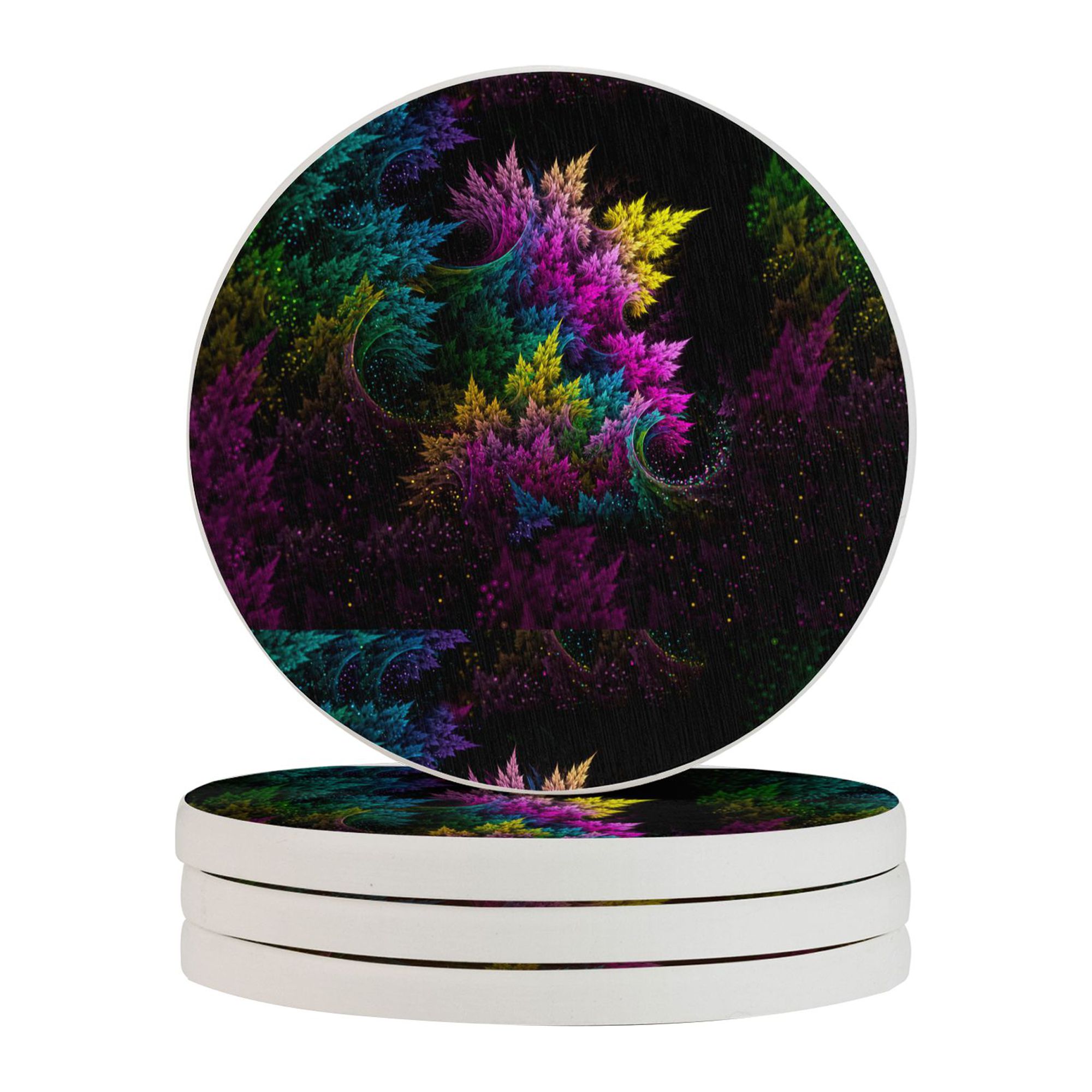 Circular Drink Coasters Set Colorful Background Beautiful Home Decor ...