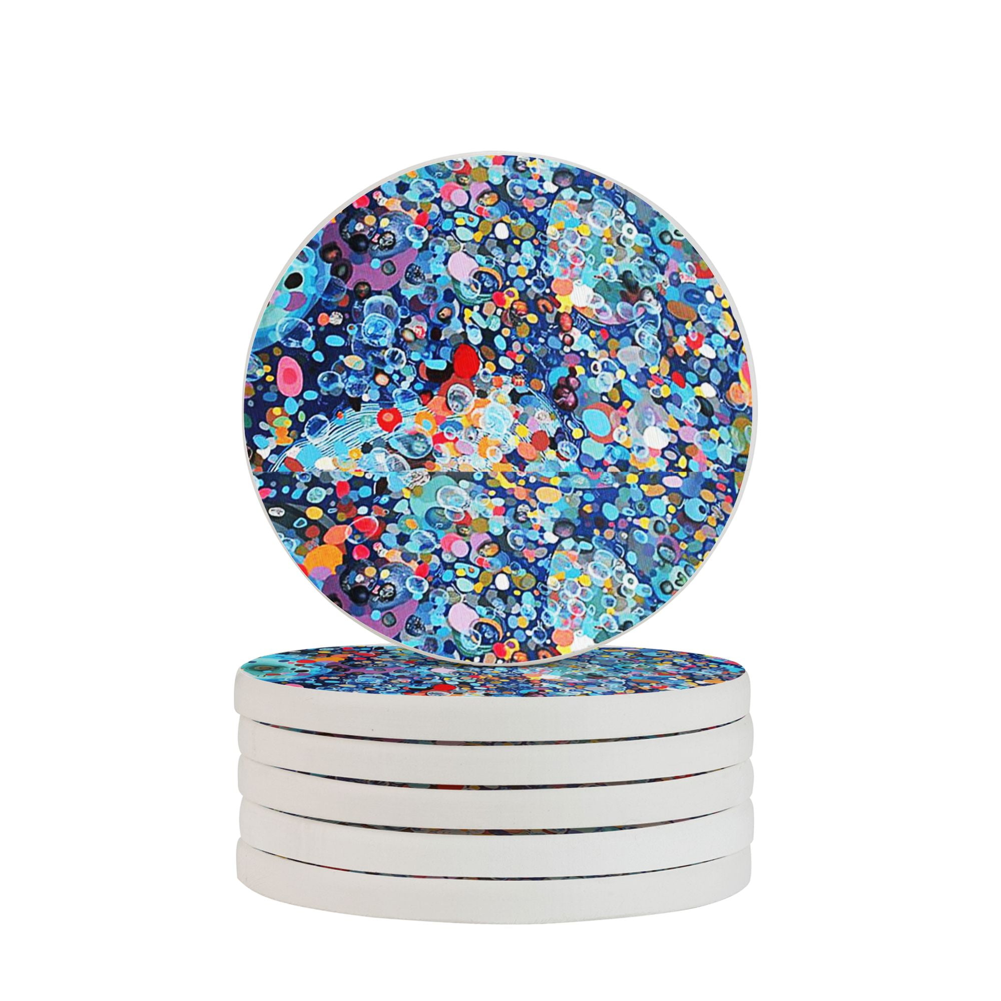 Circular Drink Coasters Set Colorful Bubble Beautiful Home Decor ...