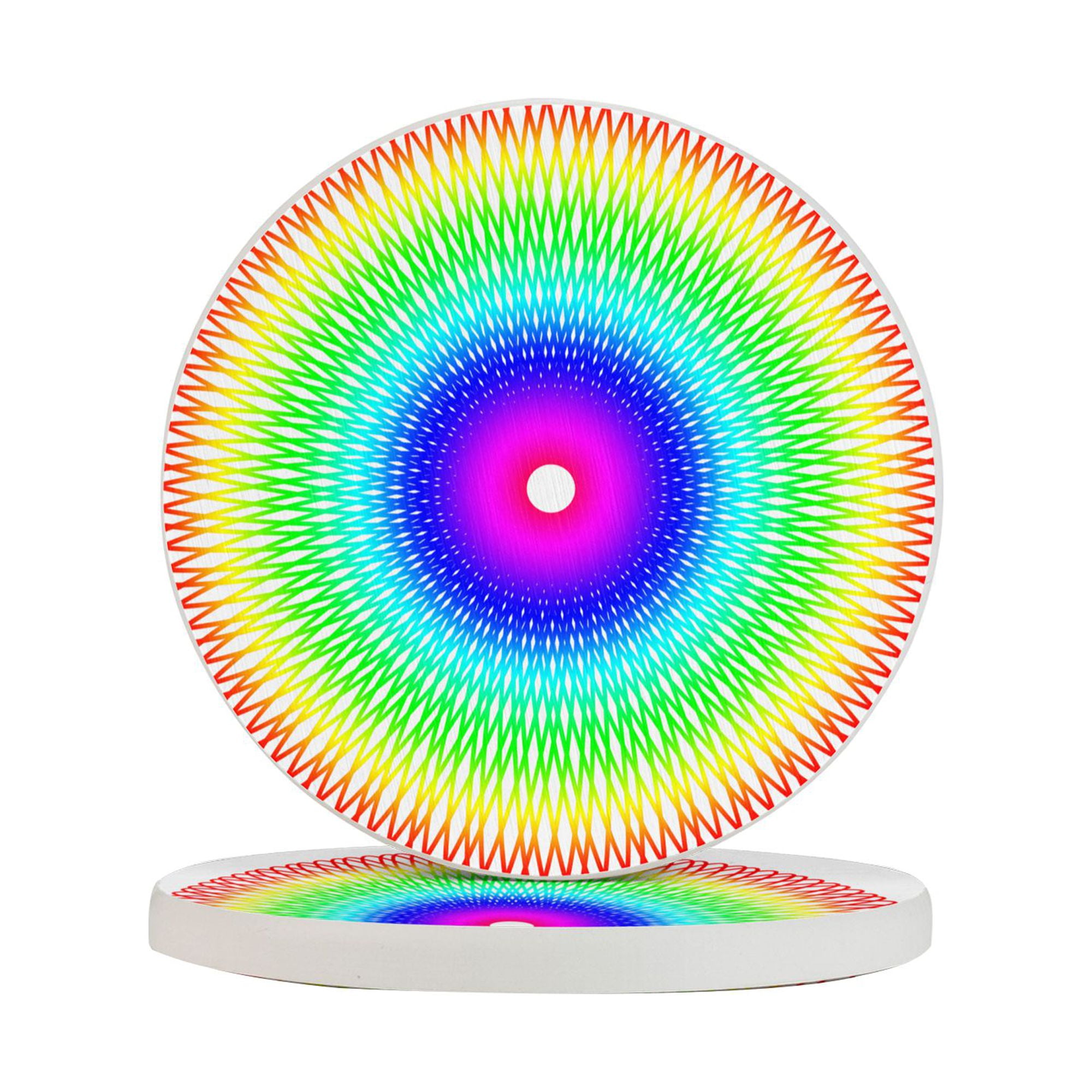 Circular Drink Coasters Set Colorful Circle Beautiful Home Decor Diatomite Heat-Resistant ...