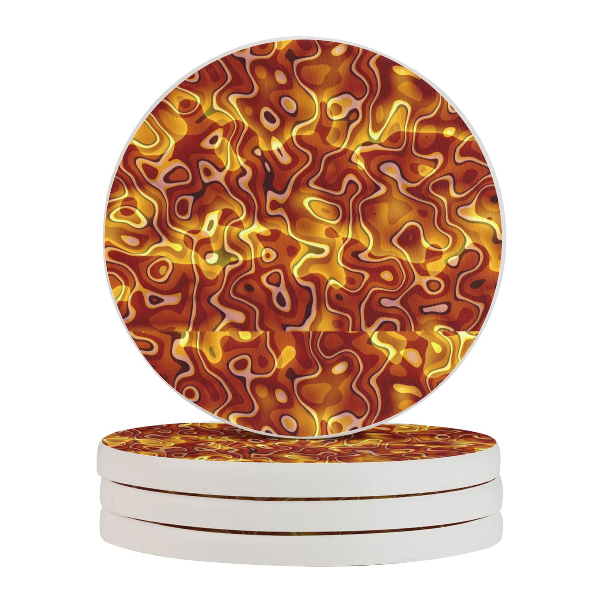 Circular Drink Coasters Set Cool Camouflage Pattern Beautiful Home ...