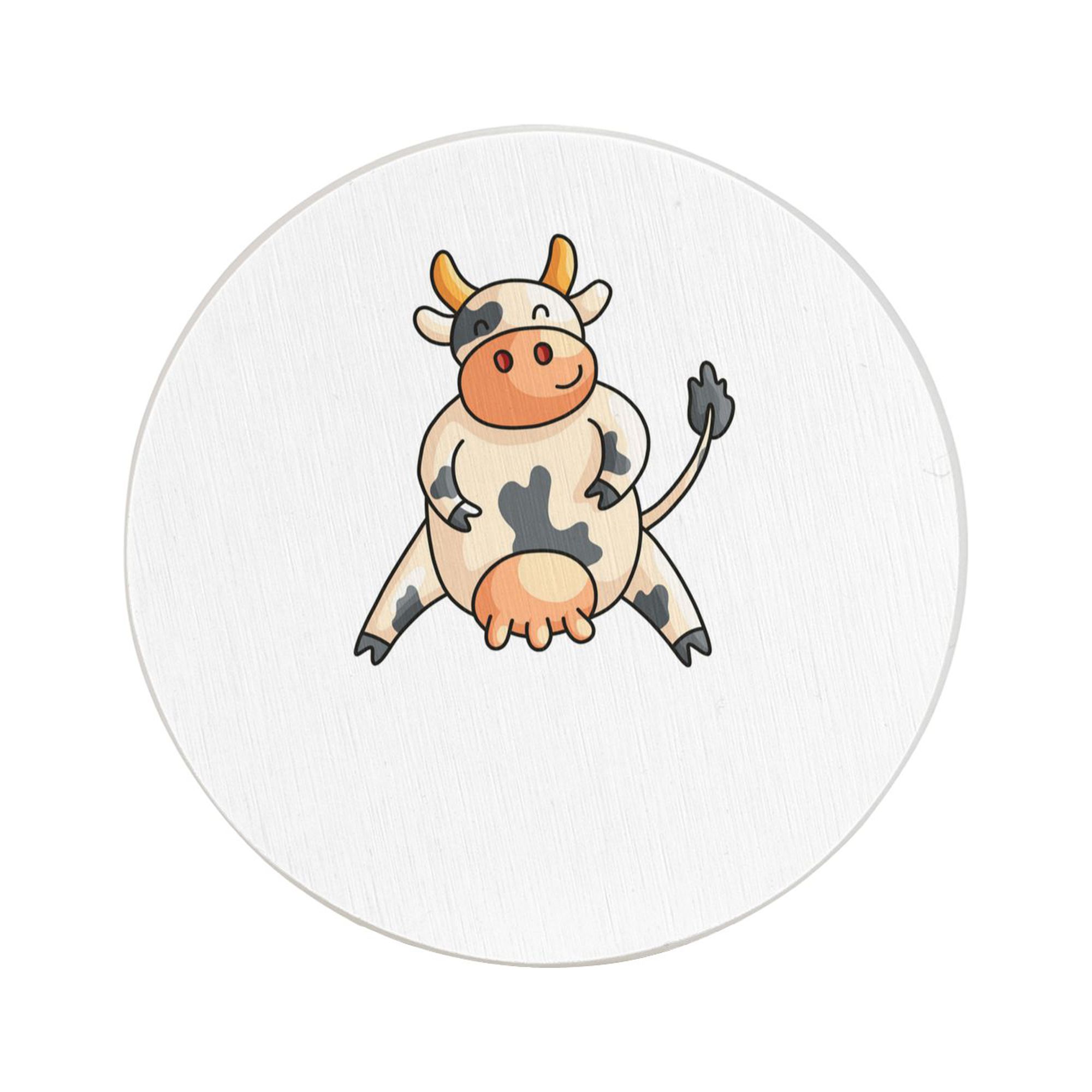 Circular Drink Coasters Set Cow With Paws On The Sides Beautiful Home ...