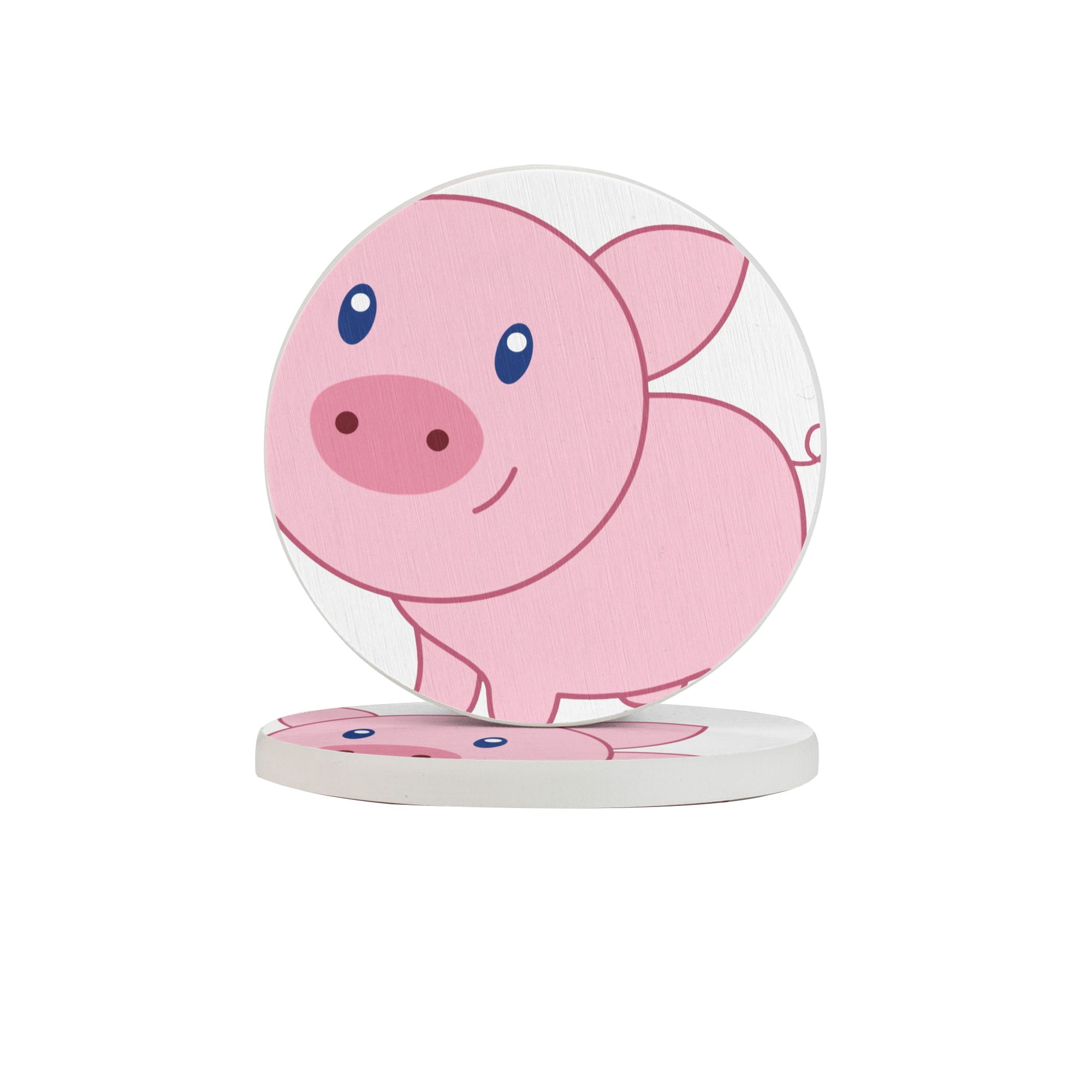 Circular Drink Coasters Set Cute Cartoon Pig Beautiful Home Decor ...