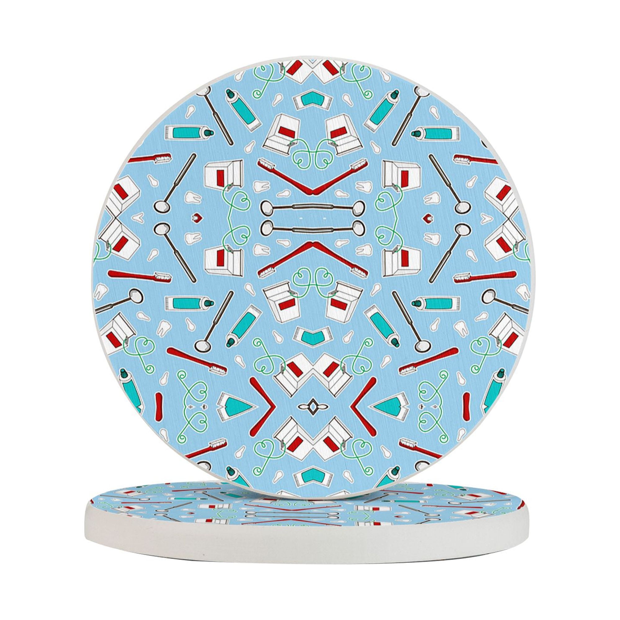 Circular Drink Coasters Set Cute Dentist Dental Hygienist Beautiful ...