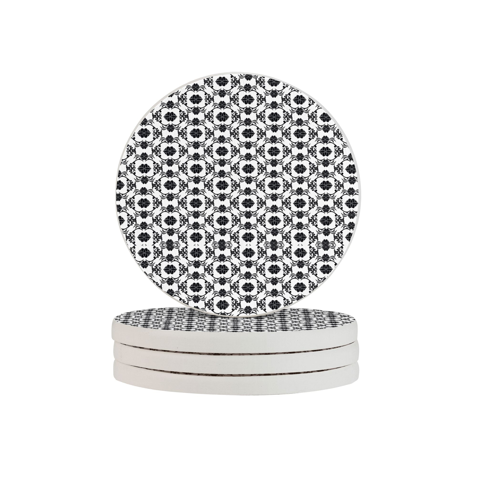 Circular Drink Coasters Set Elegant Floral Theme Background Beautiful ...