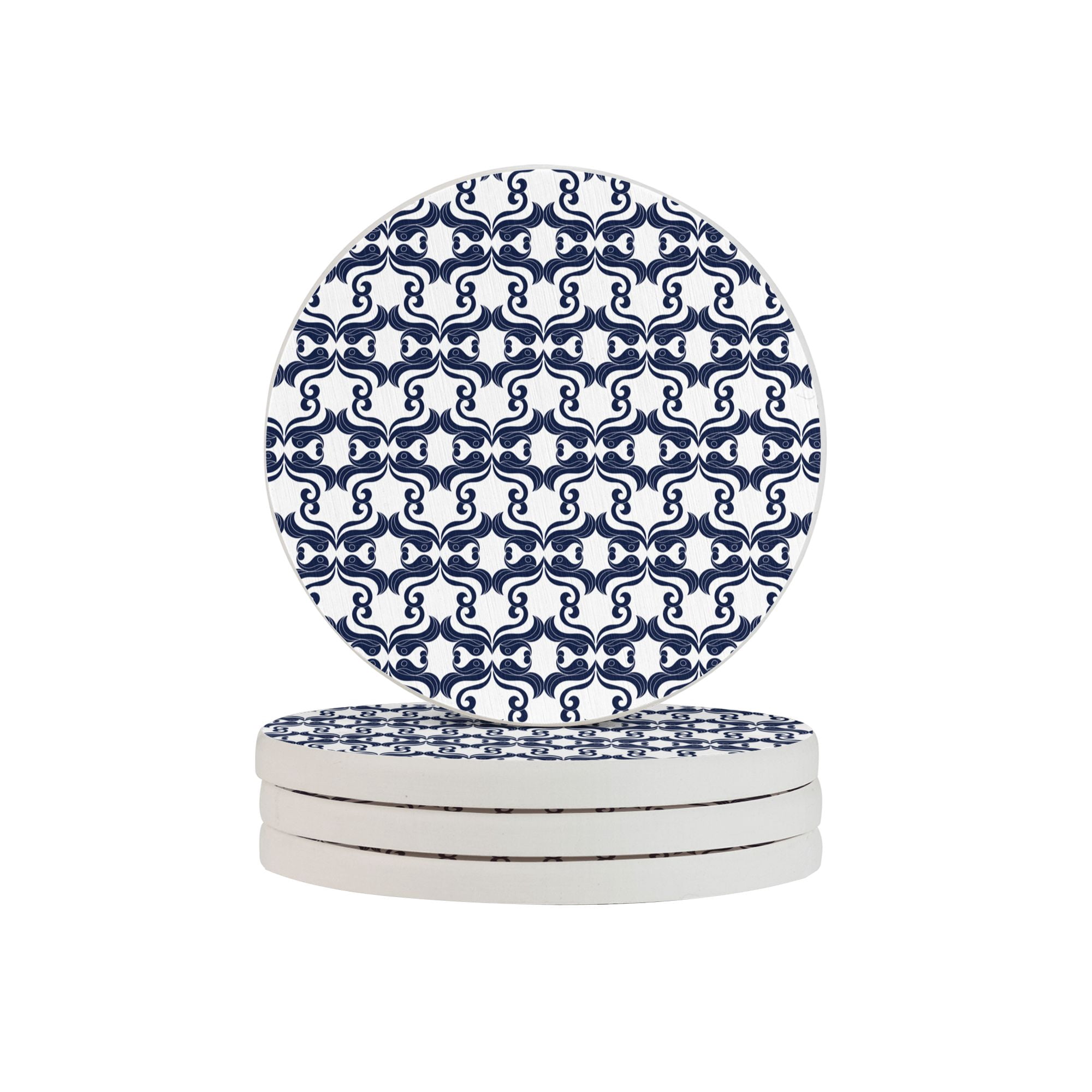 Circular Drink Coasters Set Elegant Floral Theme Background Beautiful ...