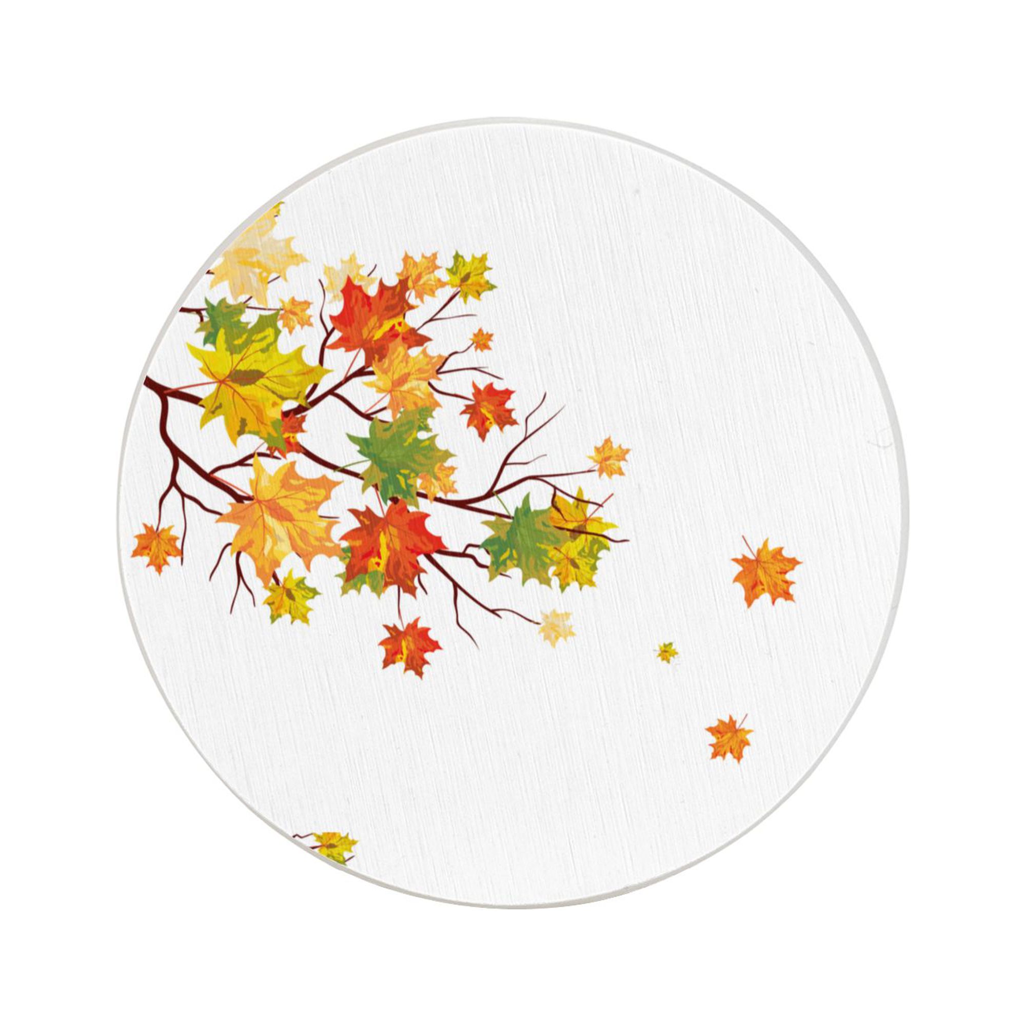 Circular Drink Coasters Set Fall Foliage Maple Leaf Beautiful Home ...