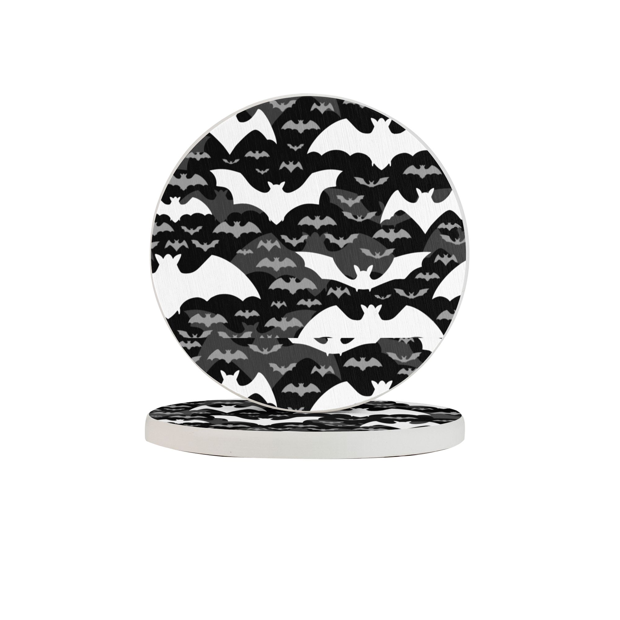 Circular Drink Coasters Set Flying Bats Beautiful Home Decor Diatomite ...