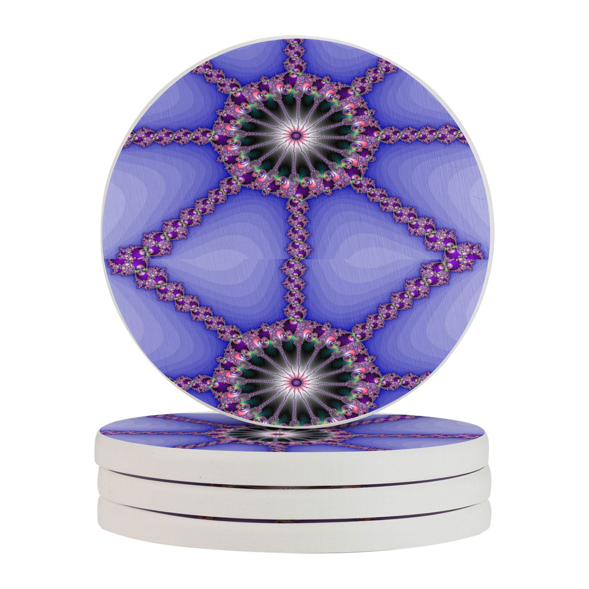 Circular Drink Coasters Set Fractal- Beautiful Home Decor Diatomite ...