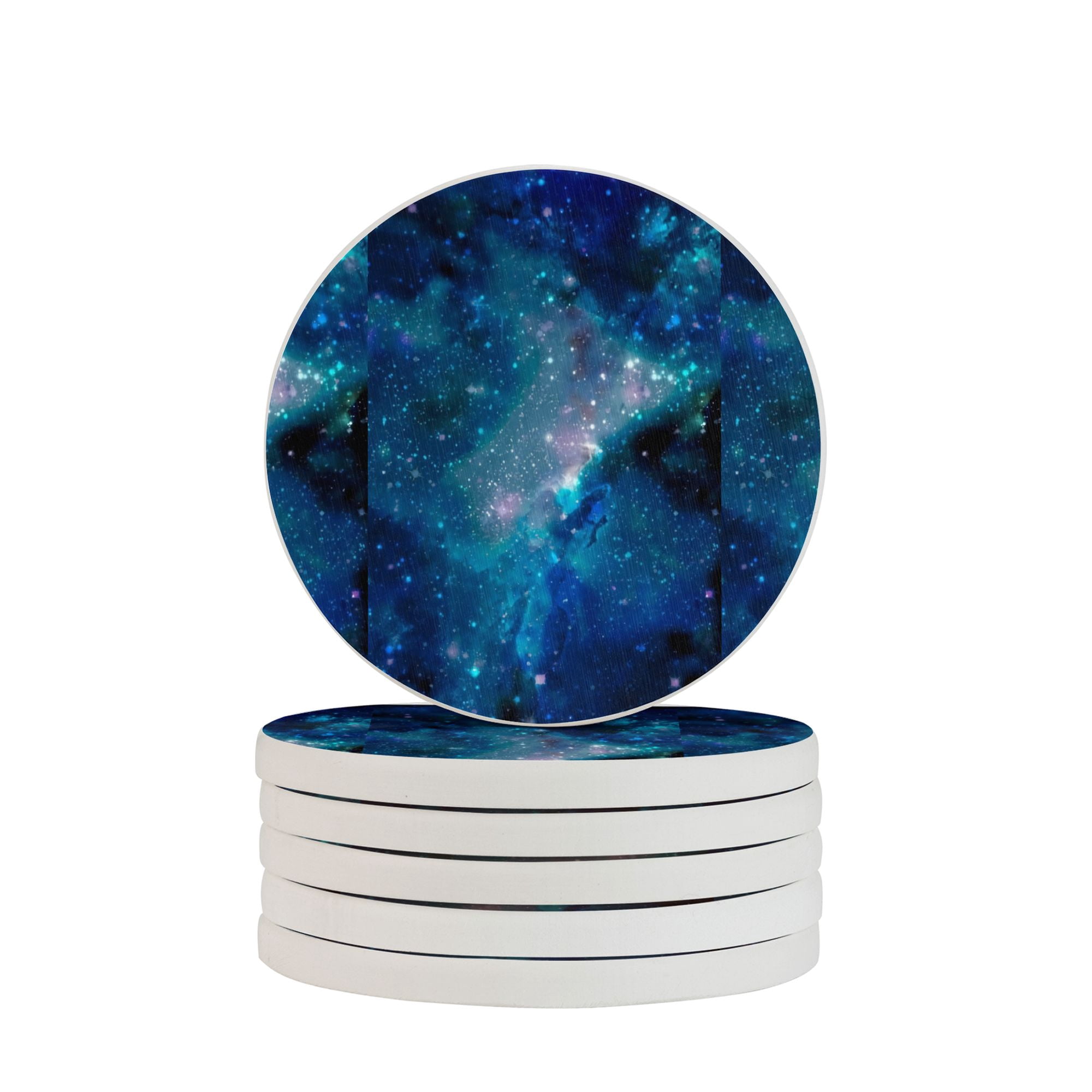Circular Drink Coasters Set Galaxy Nebula Space Beautiful Home Decor ...