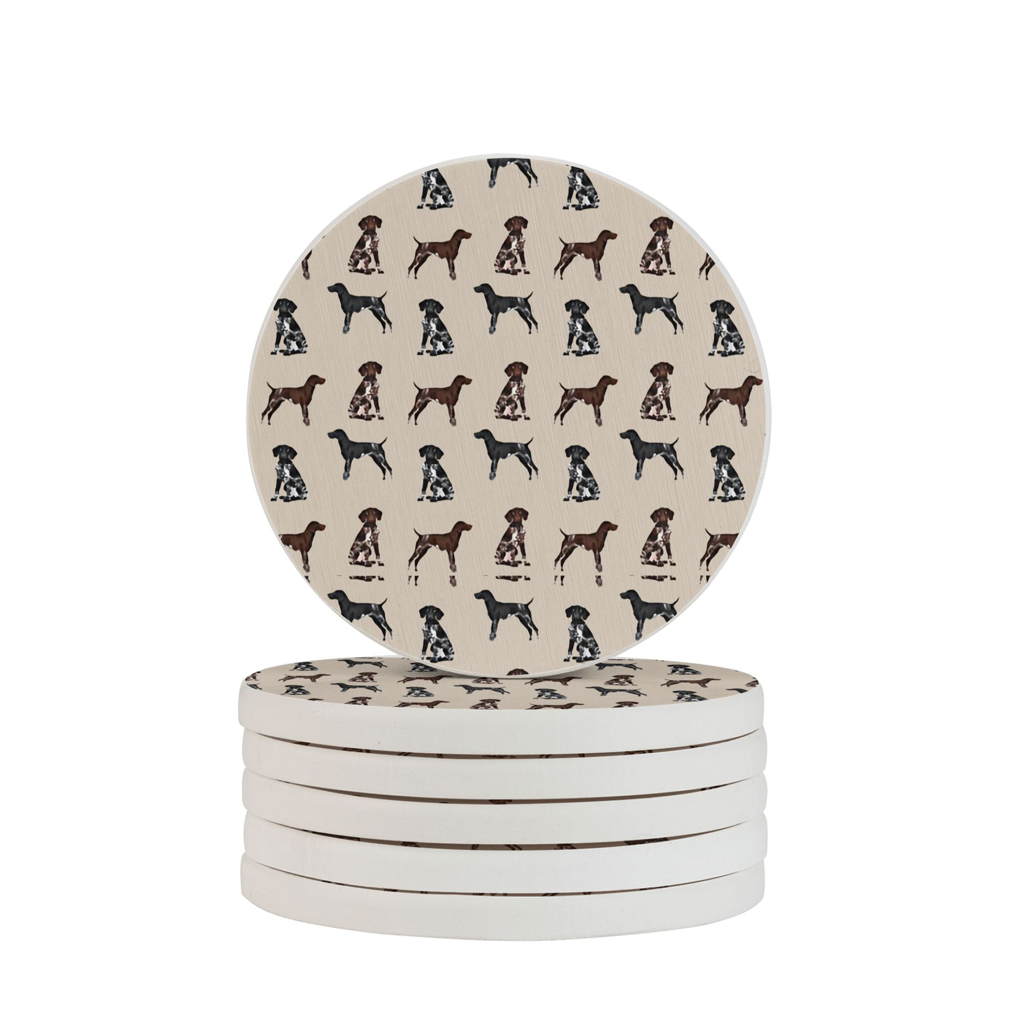 Circular Drink Coasters Set German Shorthaired Pointer Dogs Gsp Gsp Dog ...
