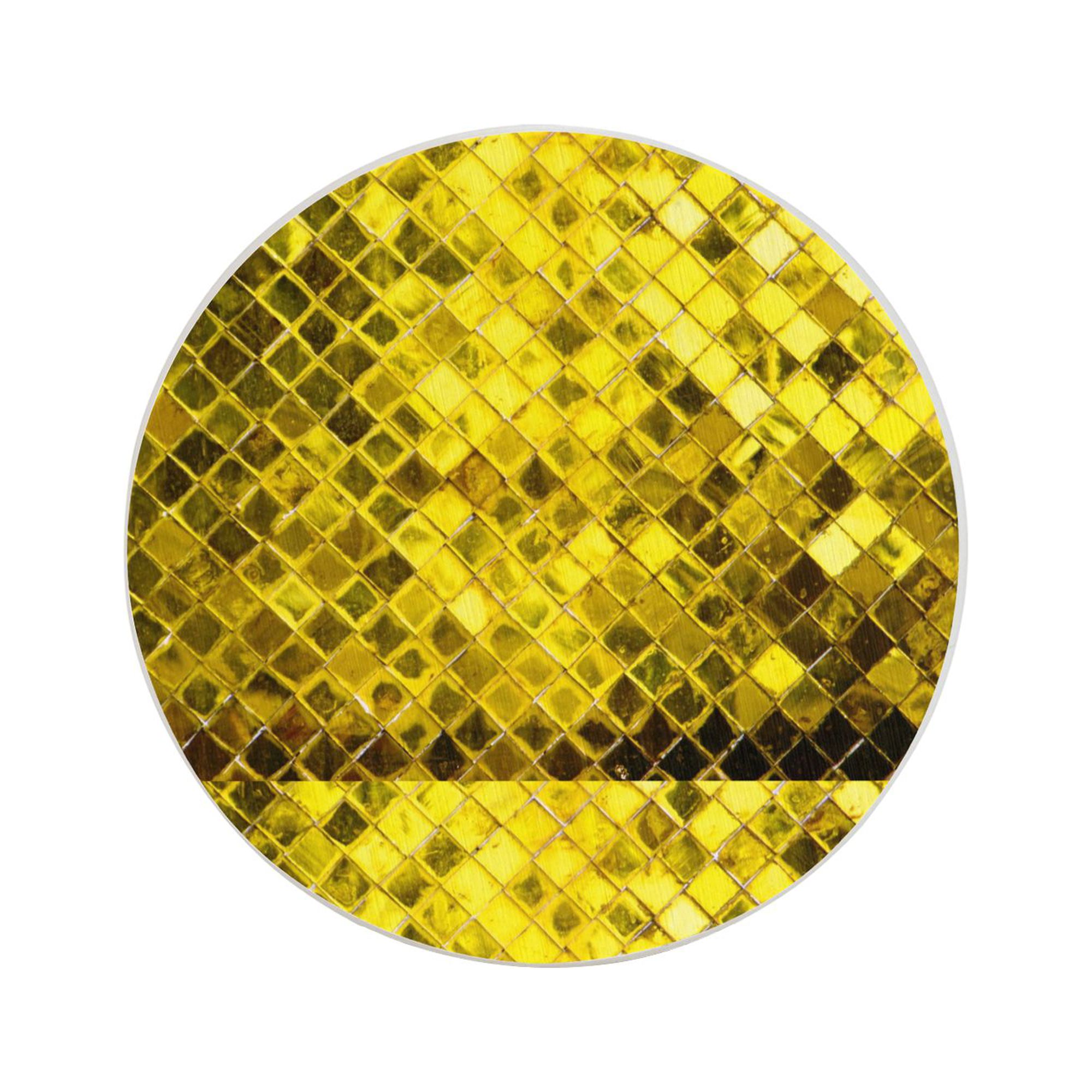 Circular Drink Coasters Set Gold Diamond Texture Pattern Beautiful Home ...