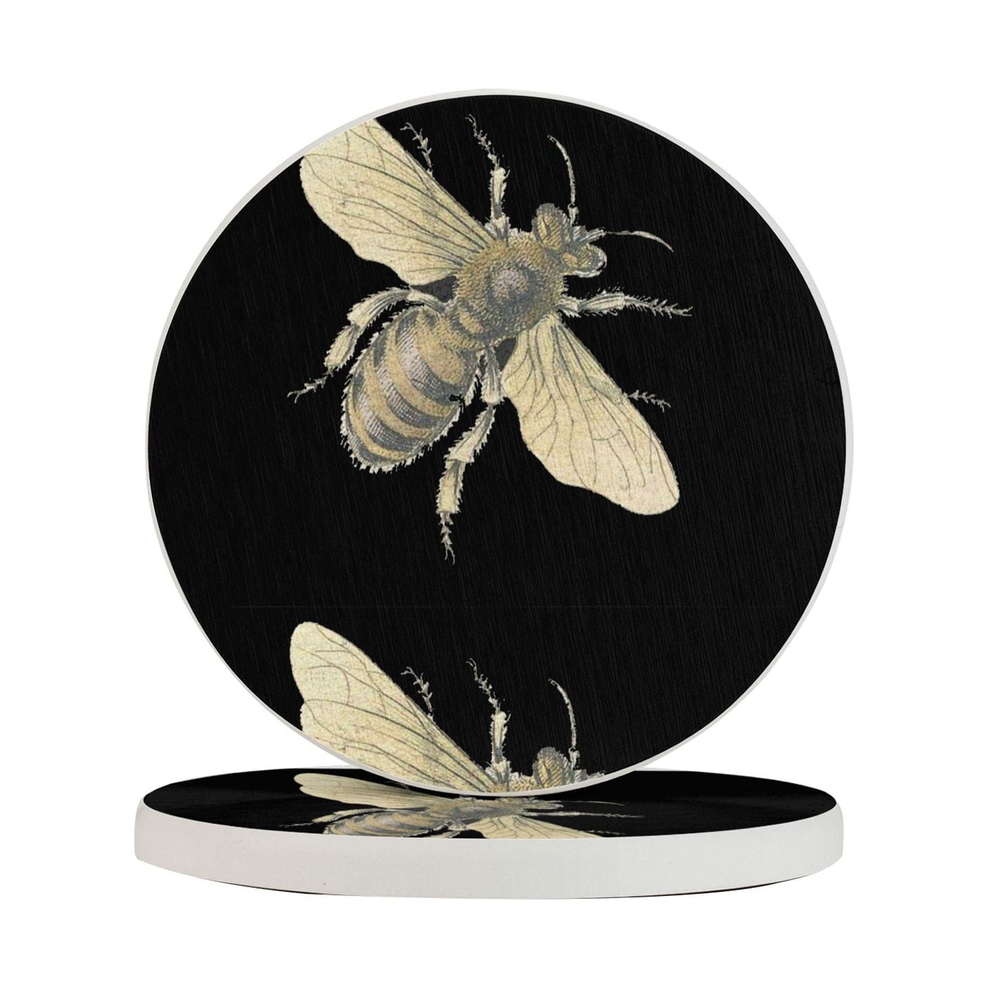 Circular Drink Coasters Set Honey-Bee Pattern Beautiful Home Decor ...