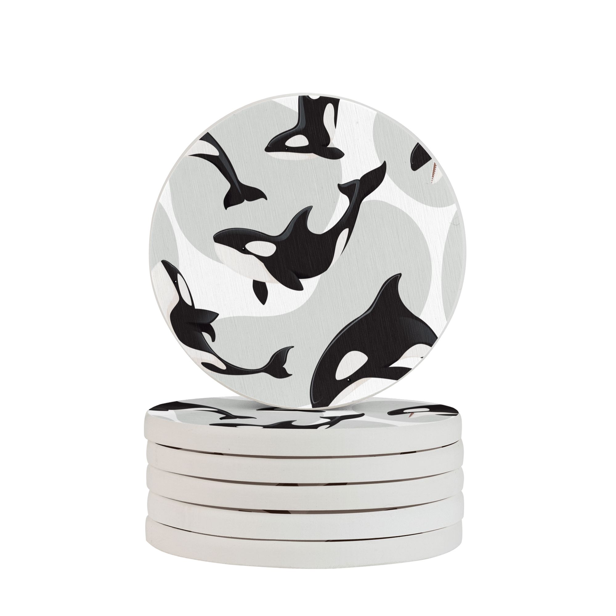 Circular Drink Coasters Set Killer Whale Orca Beautiful Home Decor ...