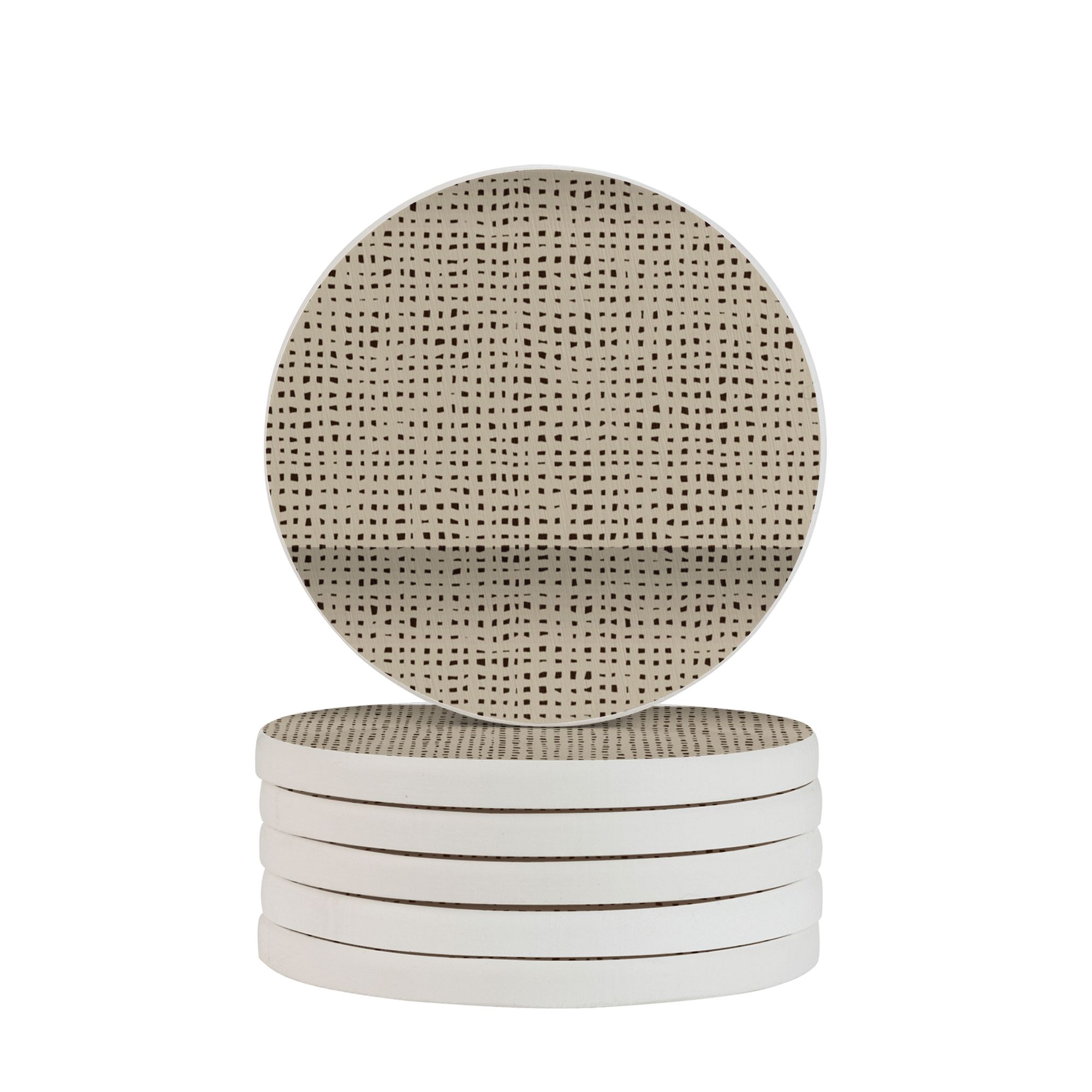 Circular Drink Coasters Set Linen Cloth Pattern Beautiful Home Decor ...