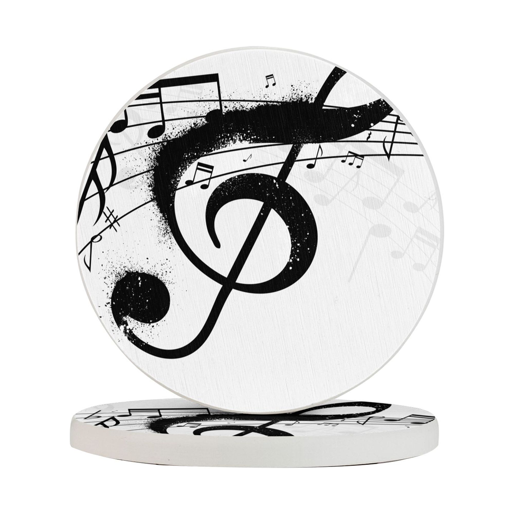 Circular Drink Coasters Set Music Note Beautiful Home Decor Diatomite ...