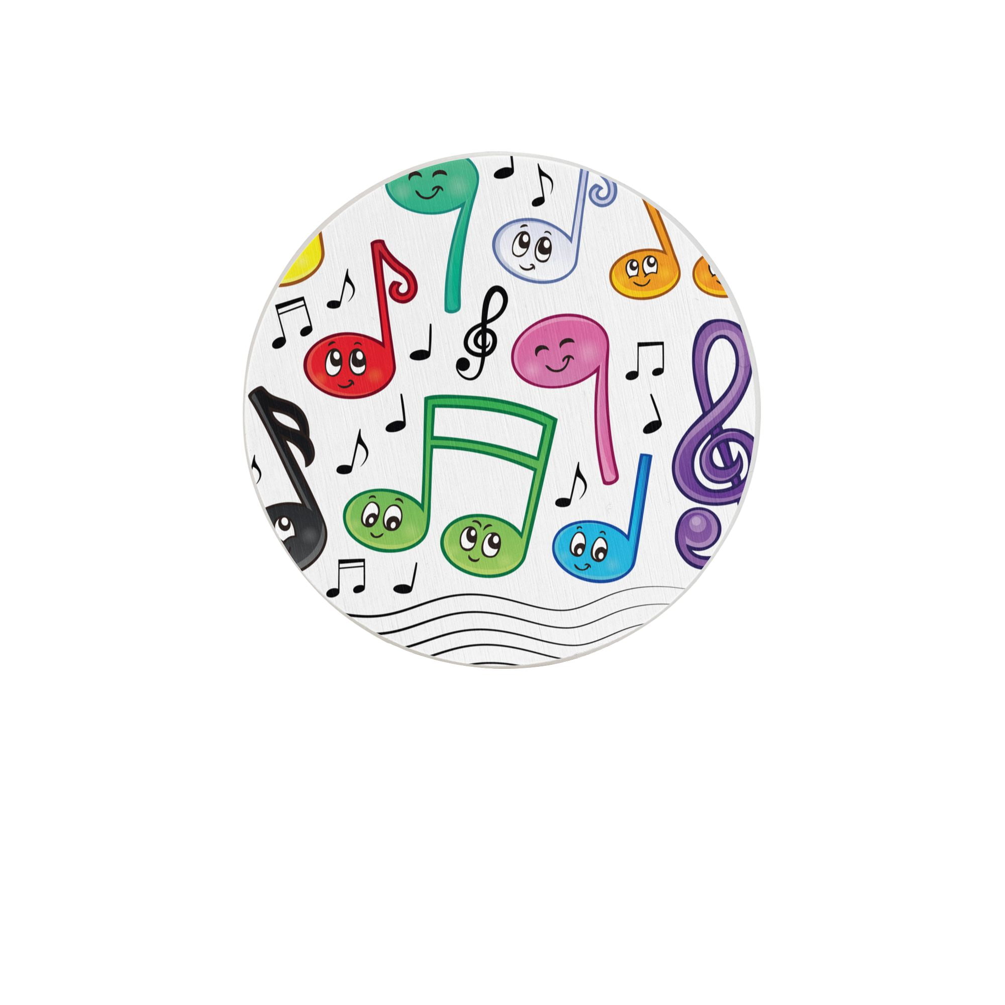 Circular Drink Coasters Set Music Notes Beautiful Home Decor Diatomite ...