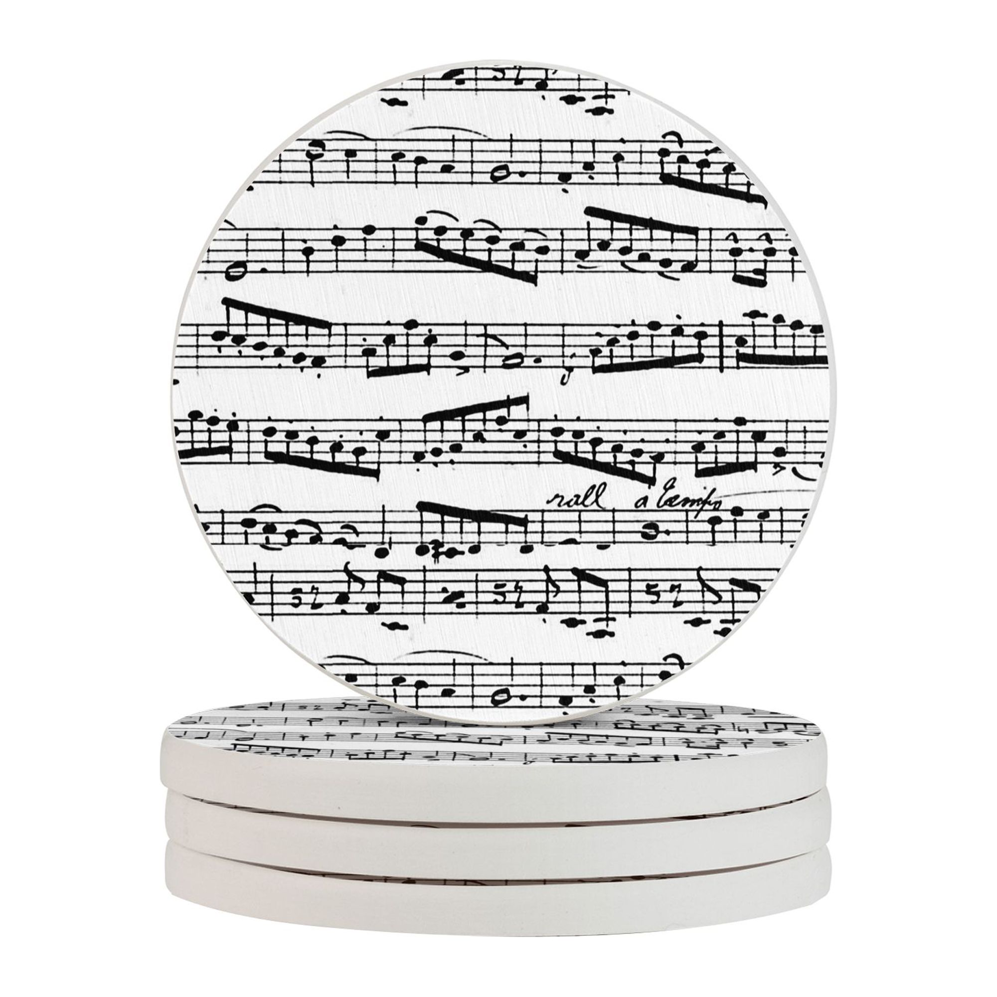 Circular Drink Coasters Set Music Notes Beautiful Home Decor Diatomite ...