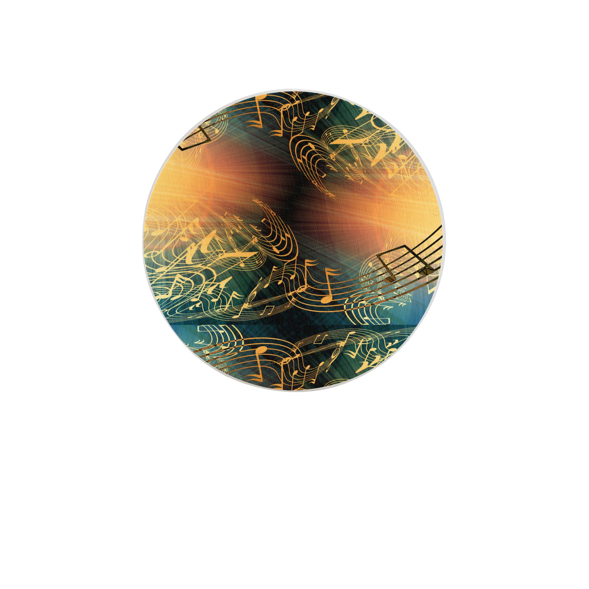 Circular Drink Coasters Set Music Notes Elements Mouth Shield Beautiful ...