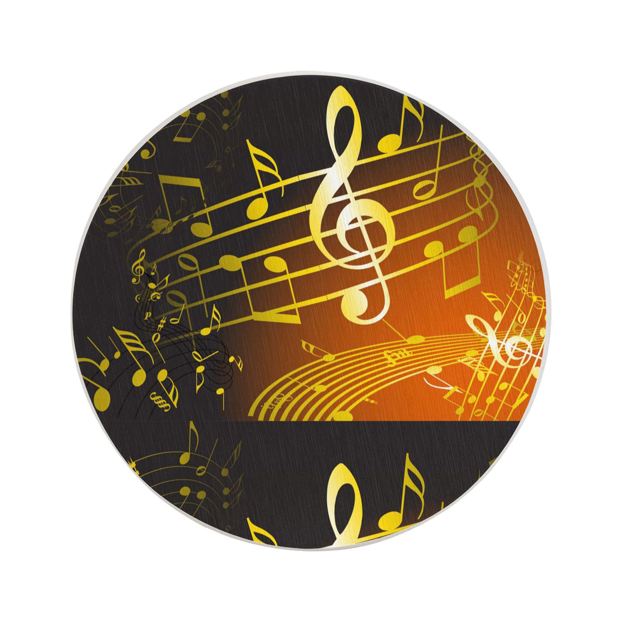 Circular Drink Coasters Set Musical Notes Beautiful Home Decor ...