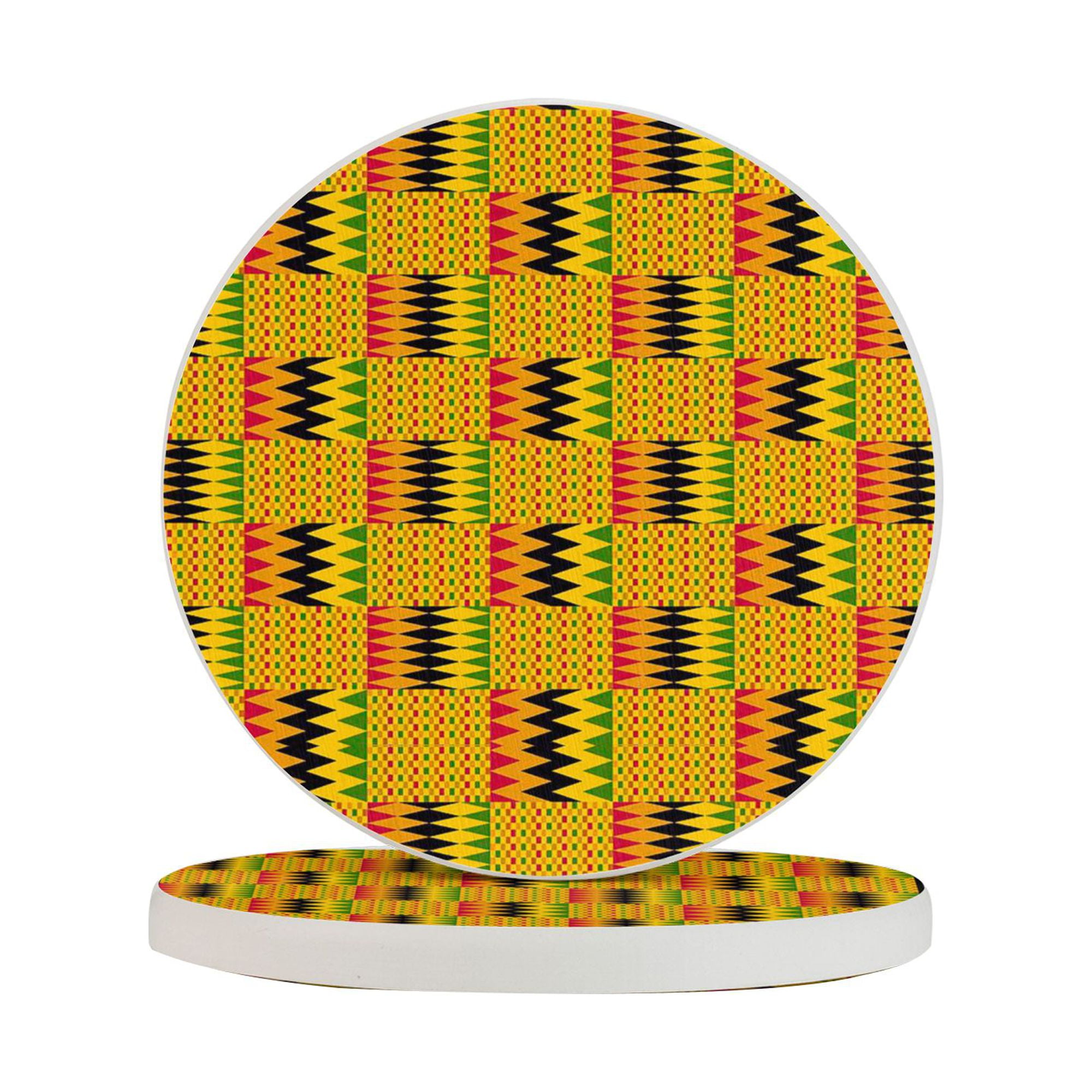 Circular Drink Coasters Set Path Life Beauty Red Ghana Africa African ...