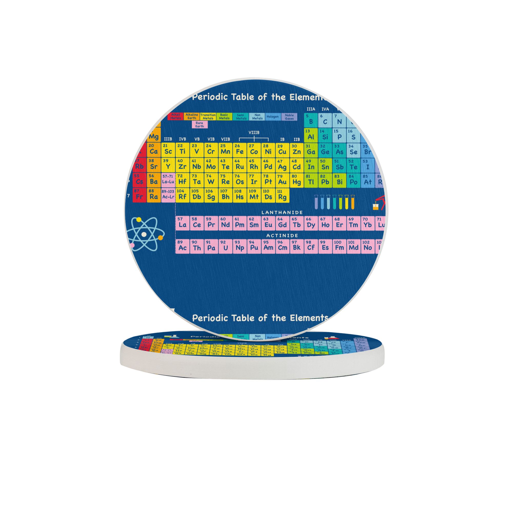 Circular Drink Coasters Set Periodic Table Of Elements Beautiful Home ...