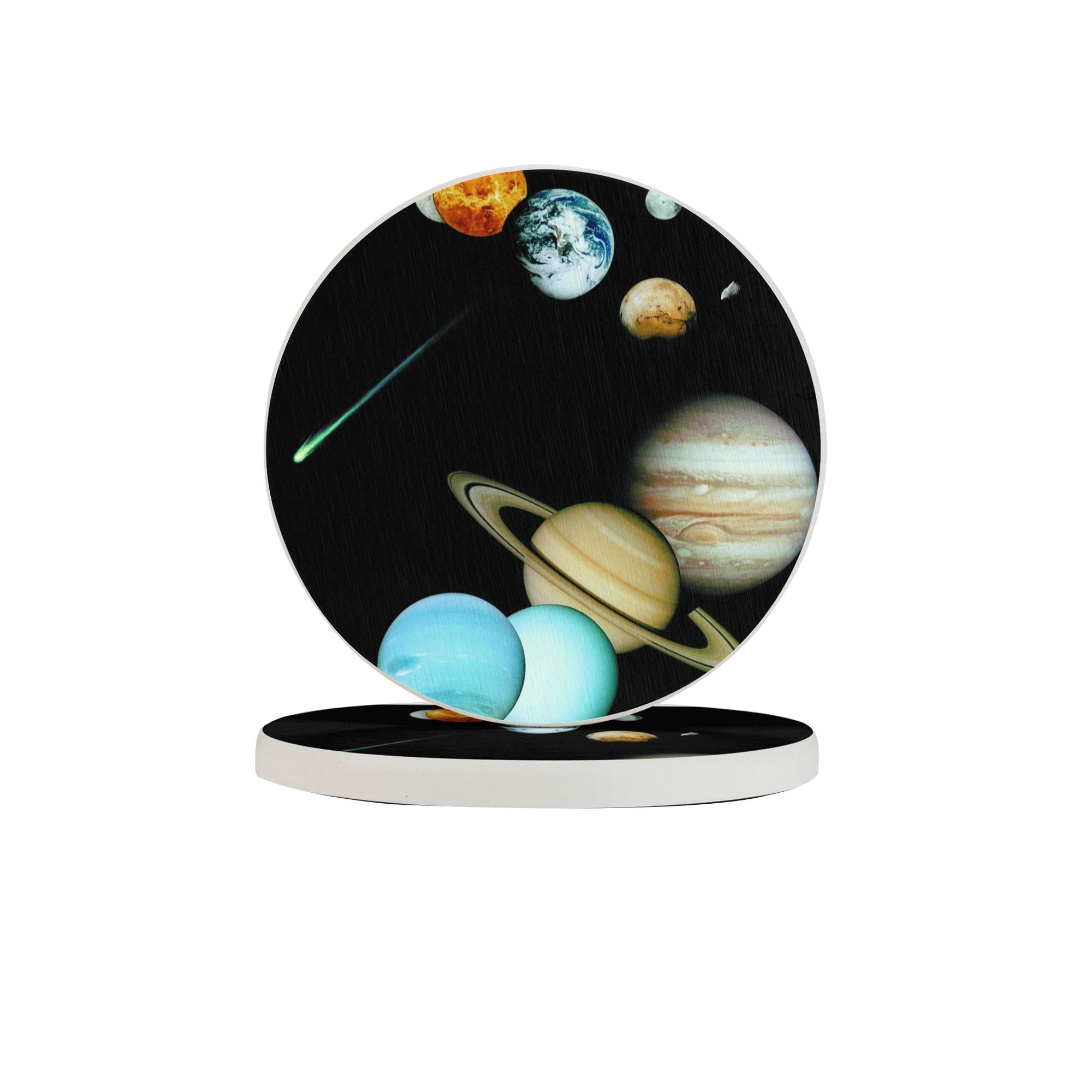Circular Drink Coasters Set Planets And Comets Beautiful Home Decor ...