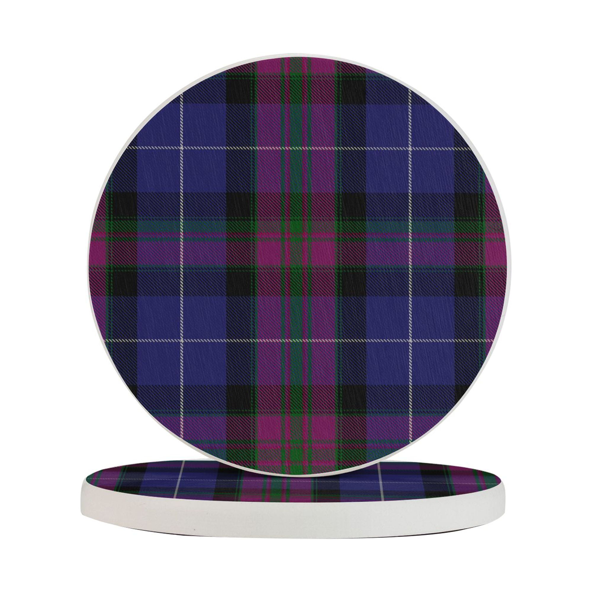 Circular Drink Coasters Set Pride Of Scotland Tartan Plaid Beautiful ...