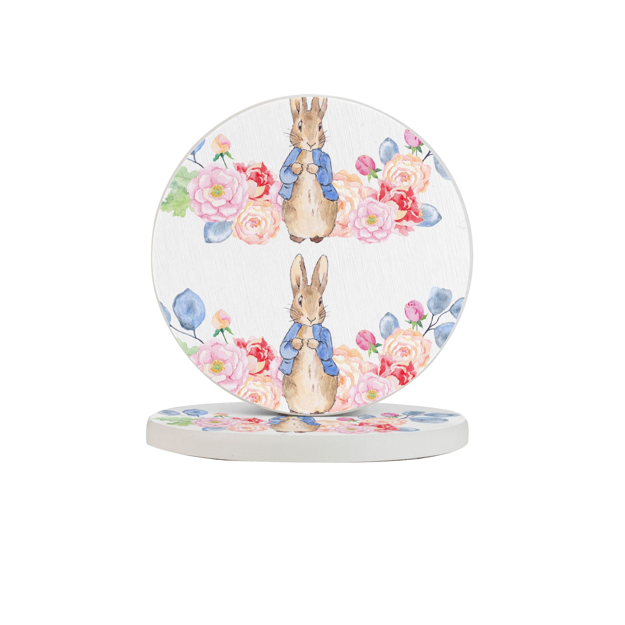 Circular Drink Coasters Set Rabbit Beautiful Home Decor Diatomite Heat ...