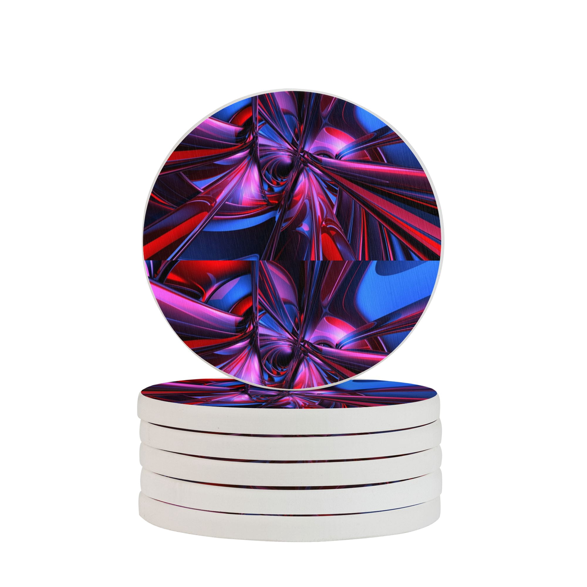 Circular Drink Coasters Set Red-And-Blue-Lines- Beautiful Home Decor ...