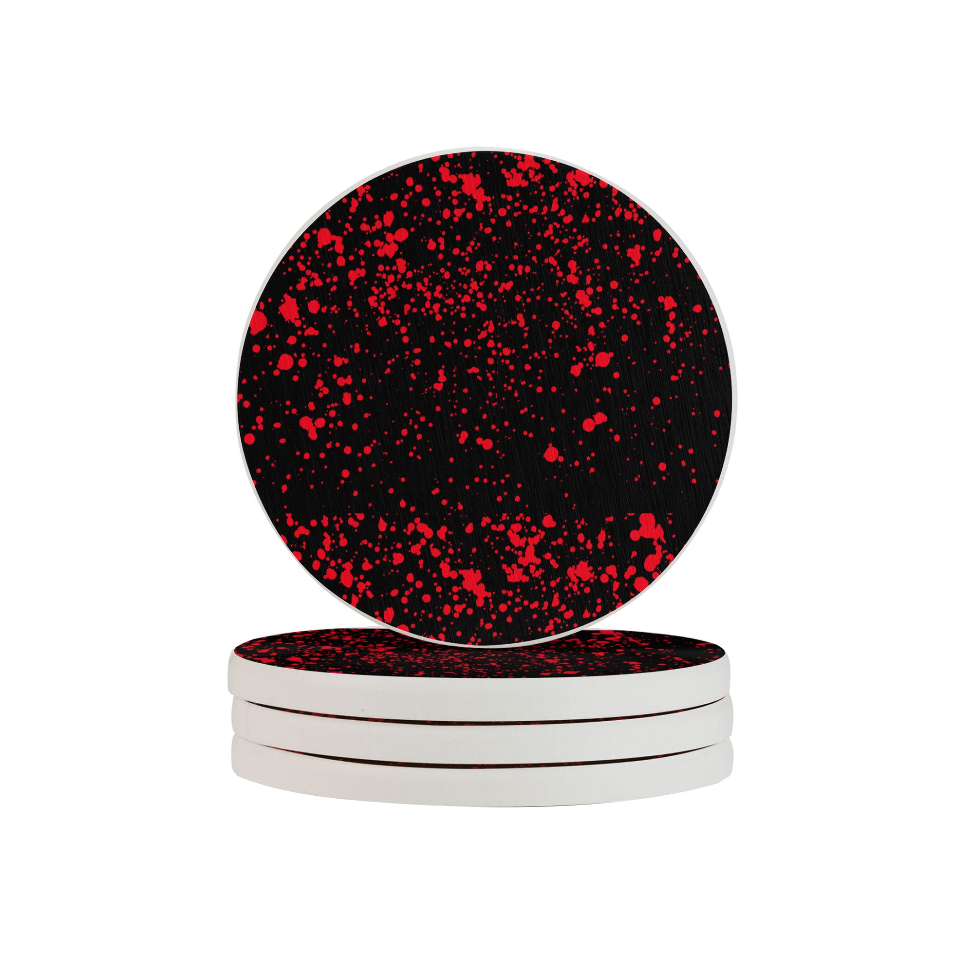 Circular Drink Coasters Set Red Black Beautiful Home Decor Diatomite ...