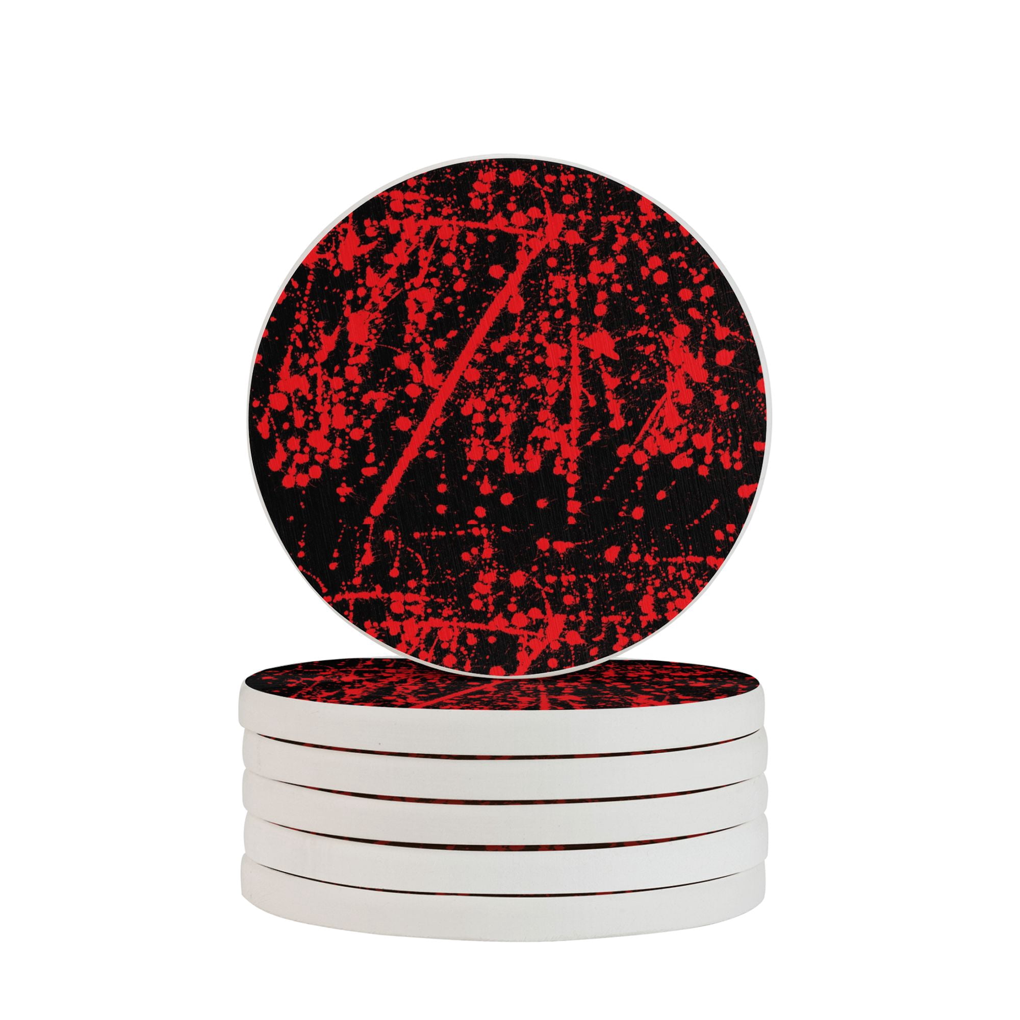 Circular Drink Coasters Set Red Black Beautiful Home Decor Diatomite ...