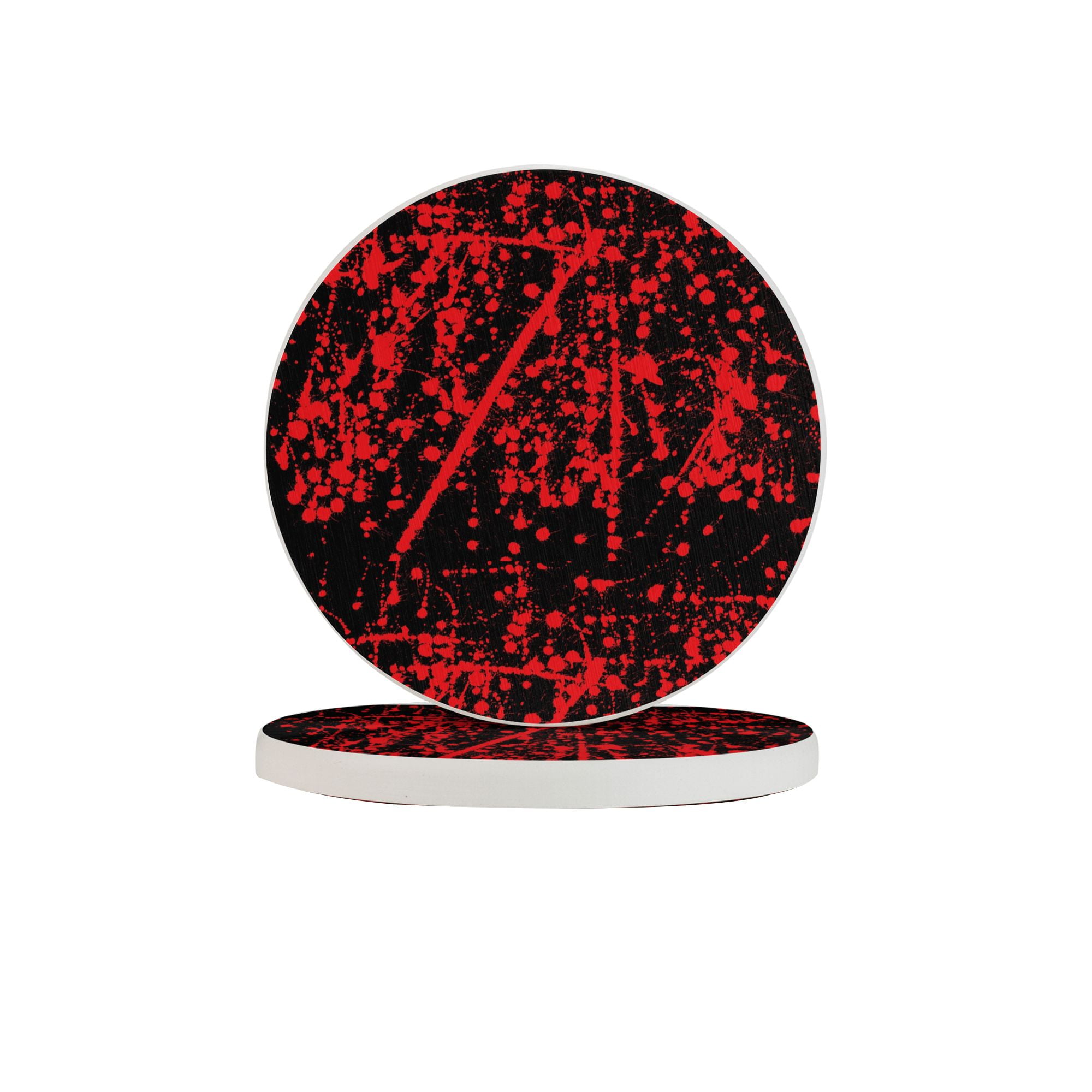 Circular Drink Coasters Set Red Black Beautiful Home Decor Diatomite ...