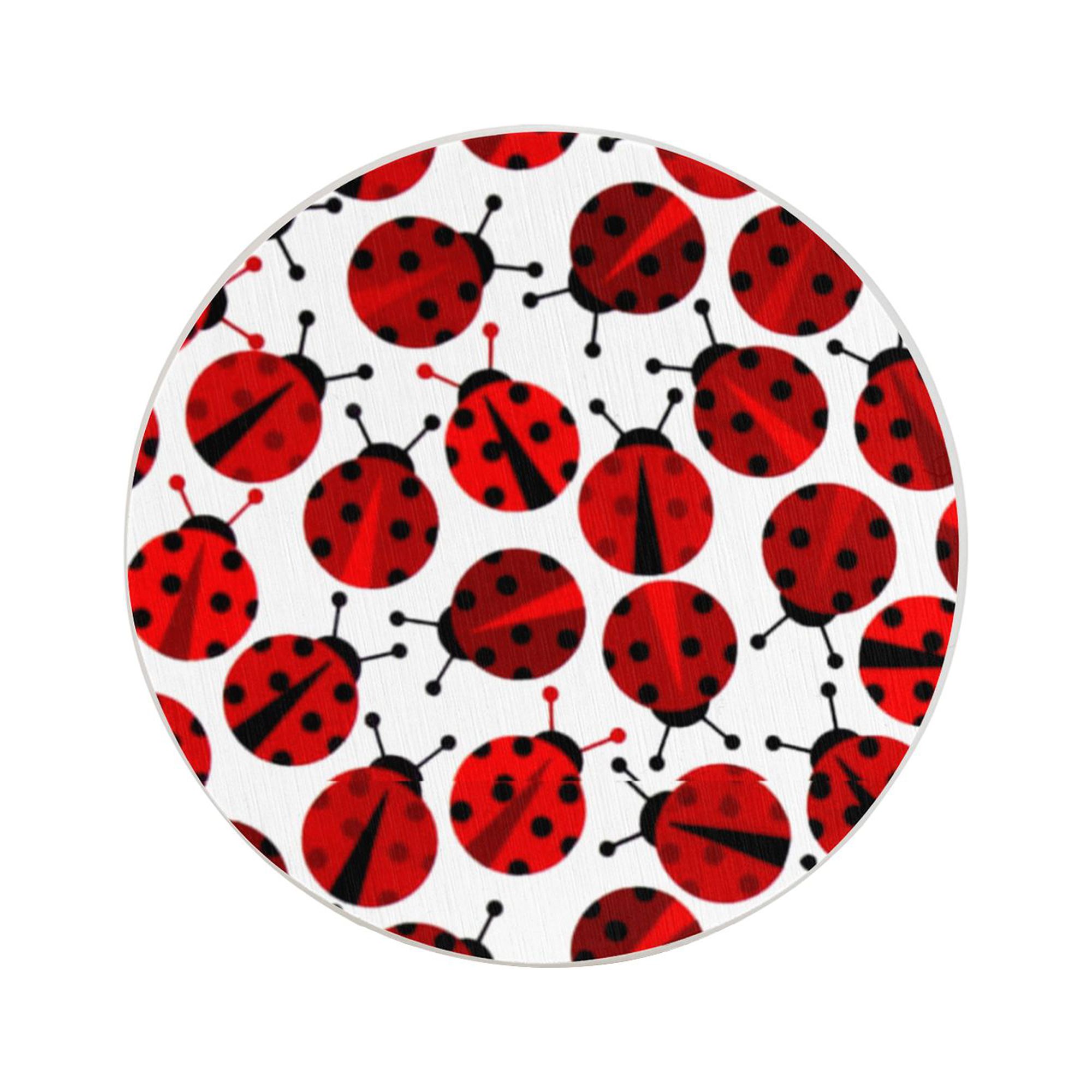 Circular Drink Coasters Set Red Ladybug Beautiful Home Decor Diatomite ...