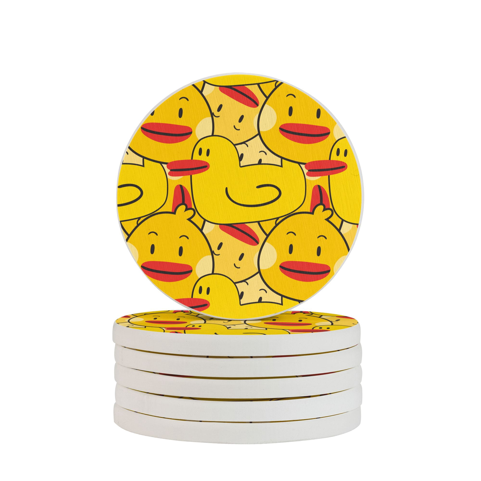 Circular Drink Coasters Set Rubber Duck Beautiful Home Decor Diatomite ...