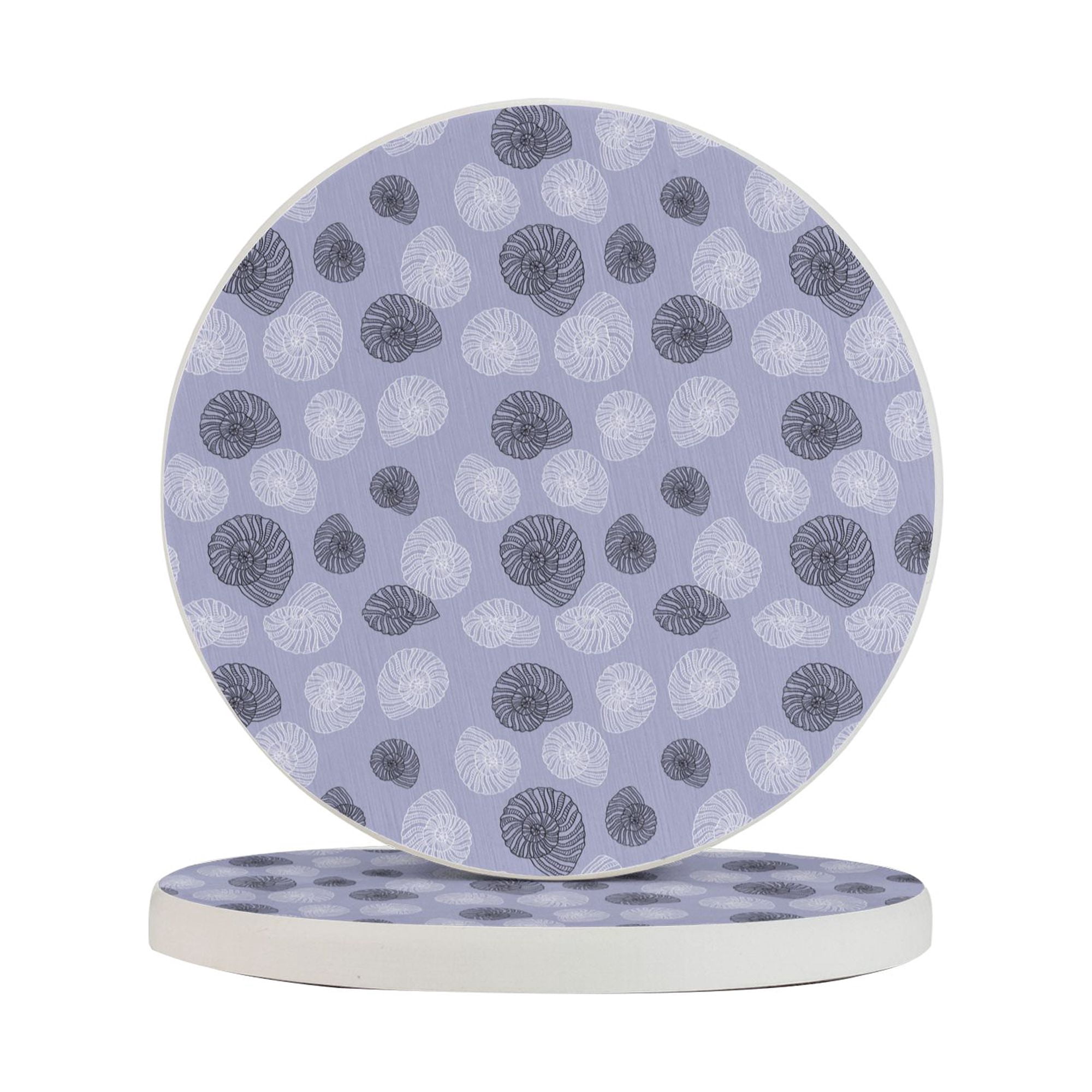 Circular Drink Coasters Set Seabed Shell Background Beautiful Home ...