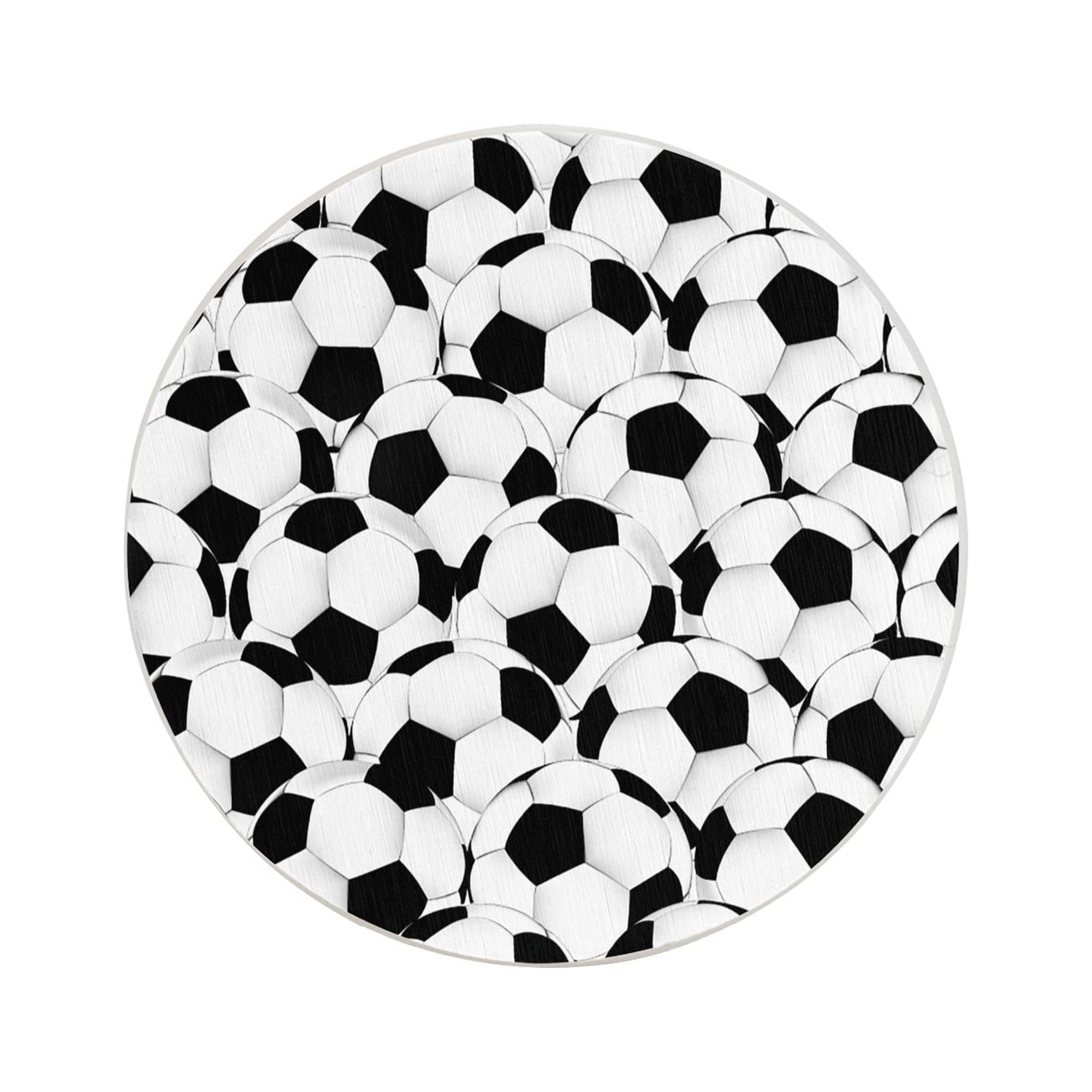 Circular Drink Coasters Set Soccer Beautiful Home Decor Diatomite Heat ...