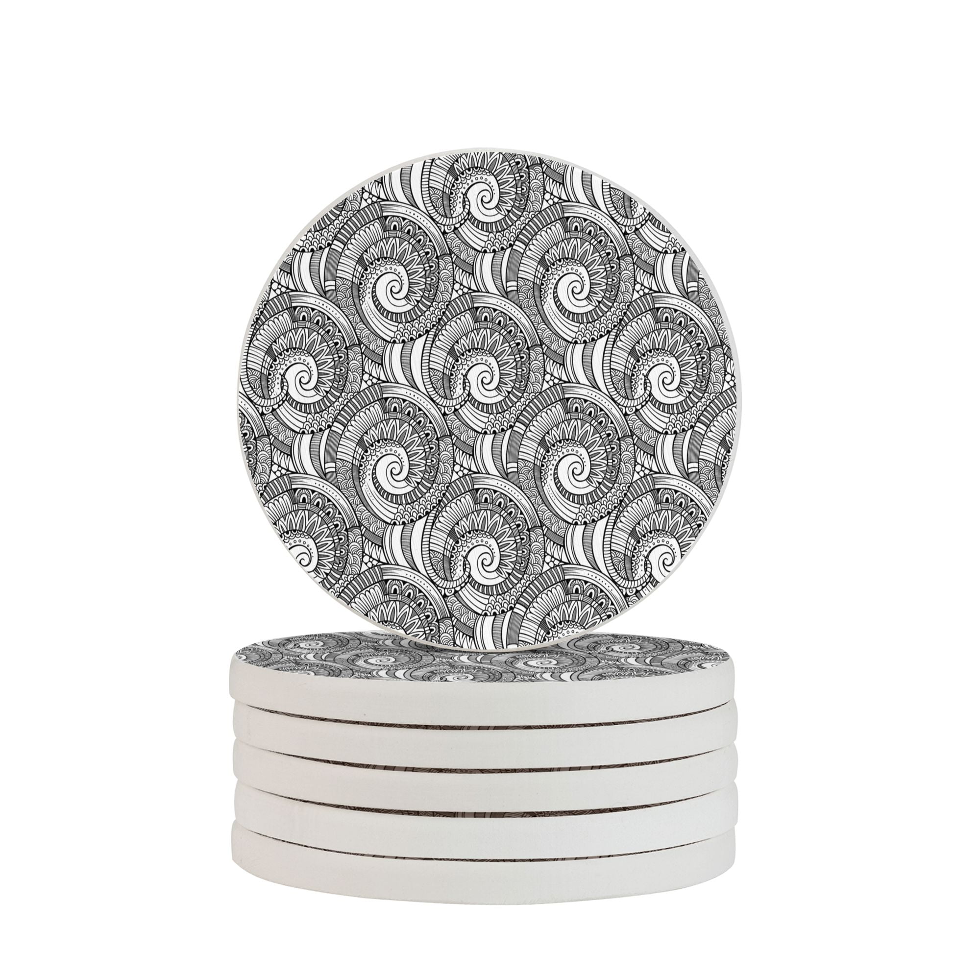 Circular Drink Coasters Set Spirals Pat Seamless Beautiful Home Decor ...