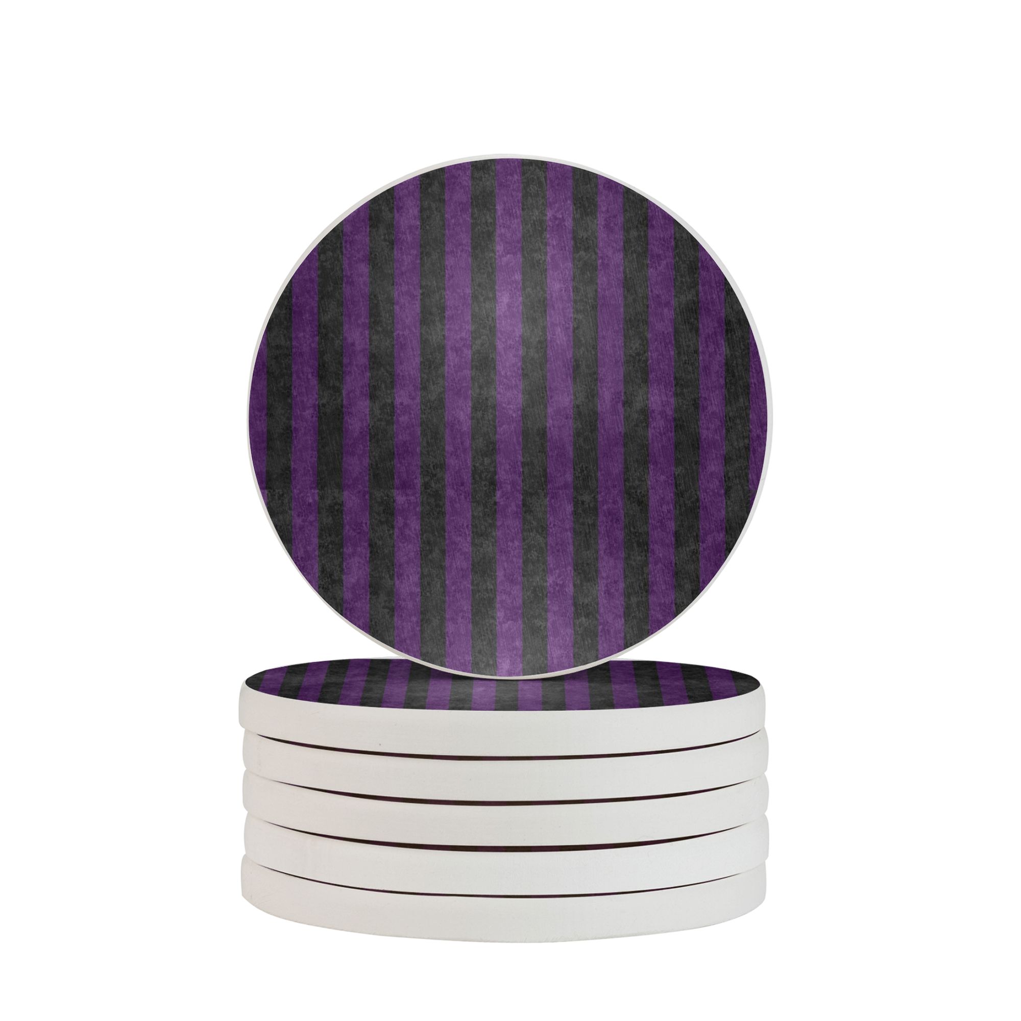 Circular Drink Coasters Set Stripes-On-Paper- Beautiful Home Decor ...
