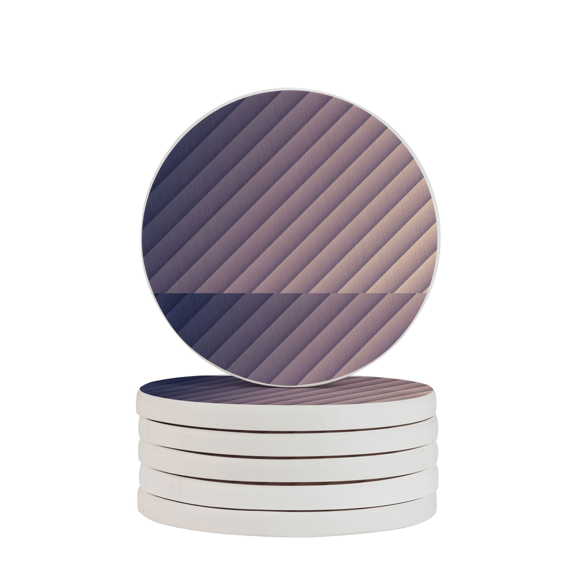 Circular Drink Coasters Set Stripes Pattern Background Mistyrose ...