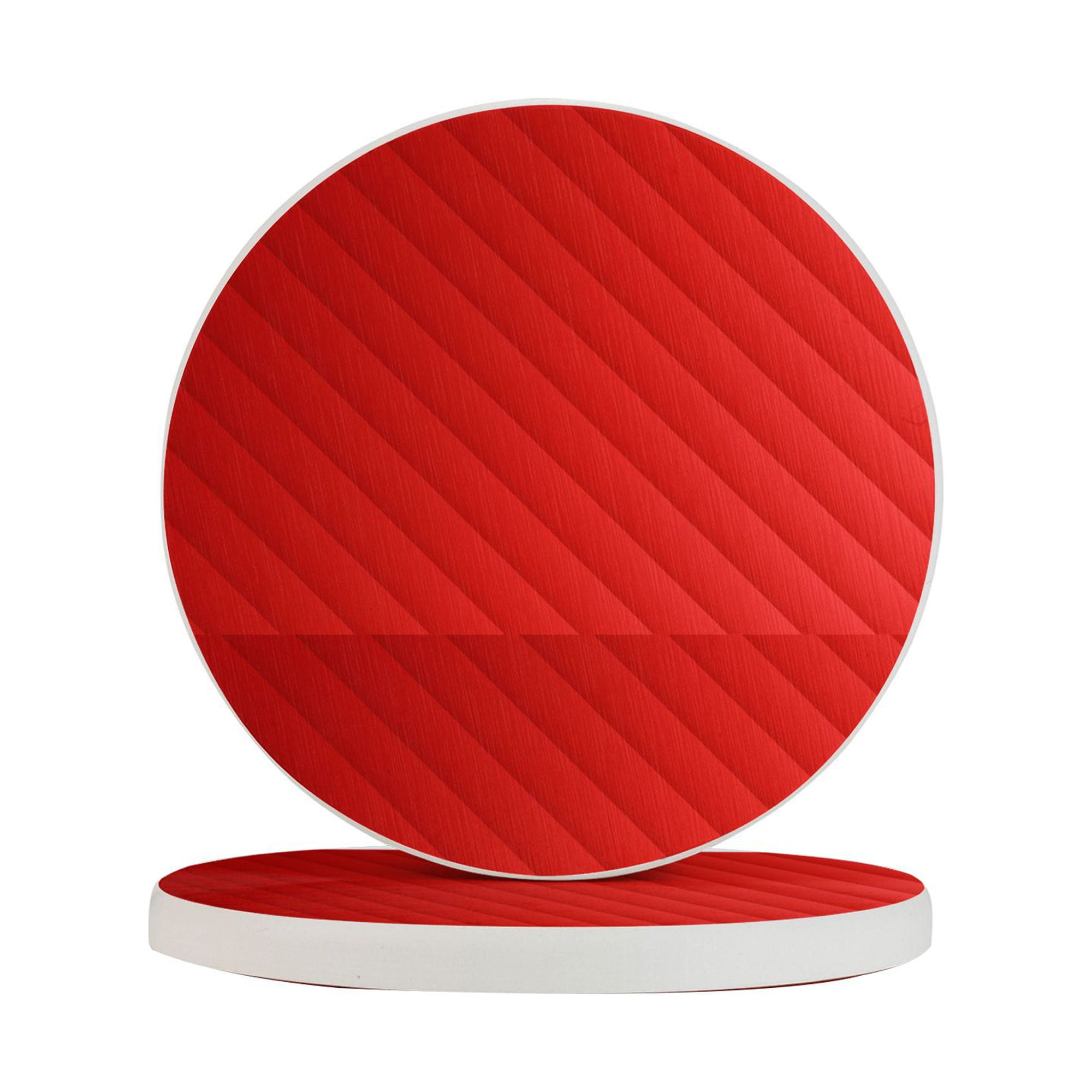 Circular Drink Coasters Set Stripes Pattern Background Red Beautiful ...