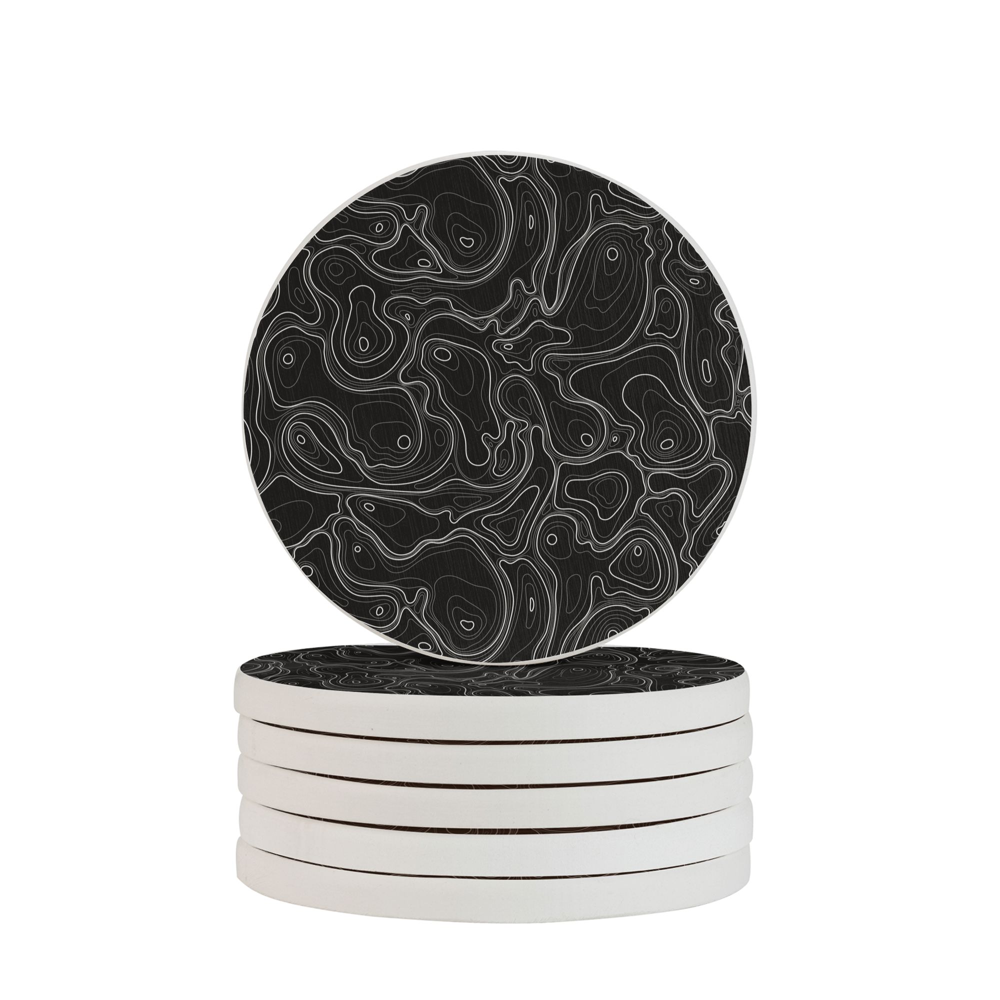 Circular Drink Coasters Set Topographic Map Background Beautiful Home ...