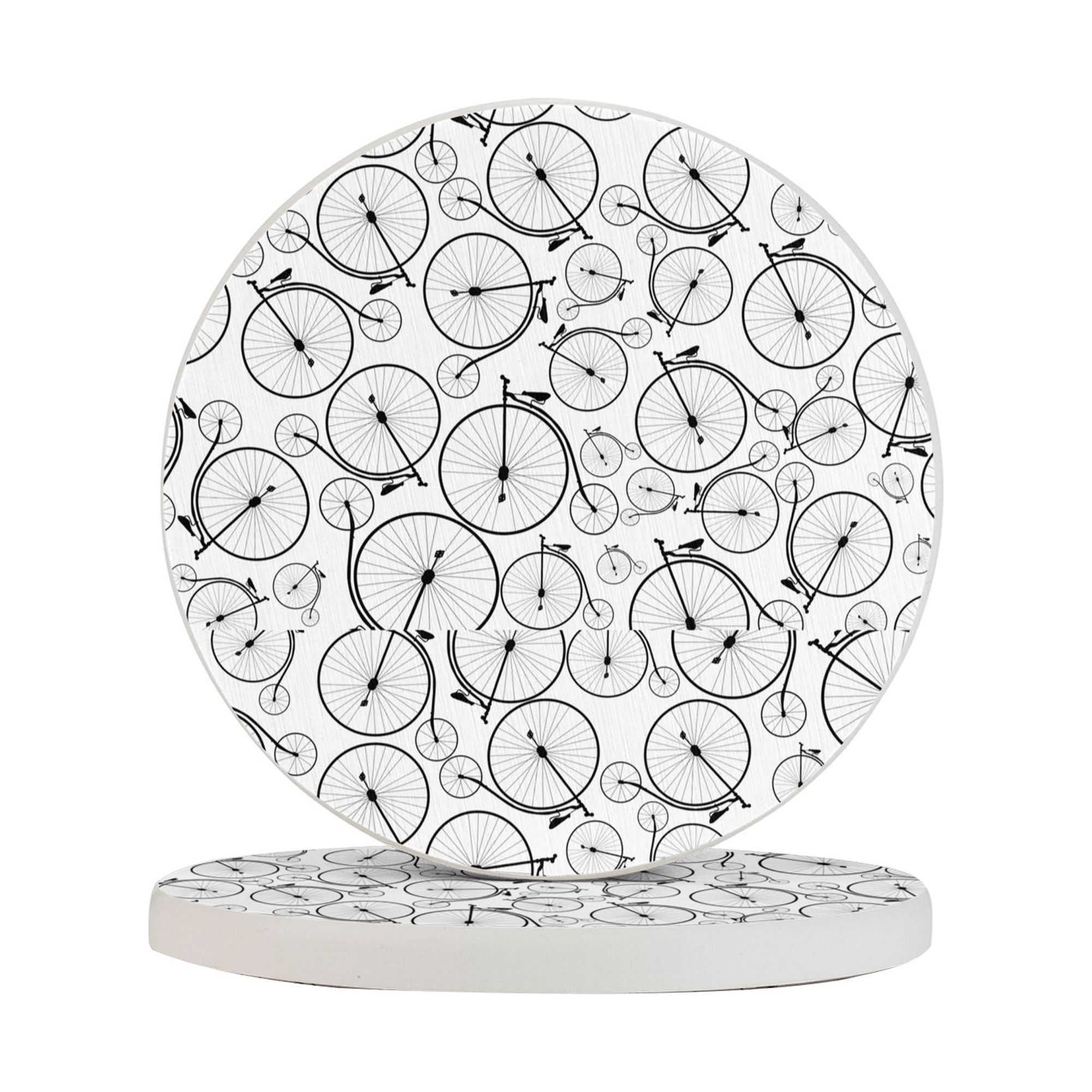 Circular Drink Coasters Set Vintage Bicycle Background Beautiful Home ...