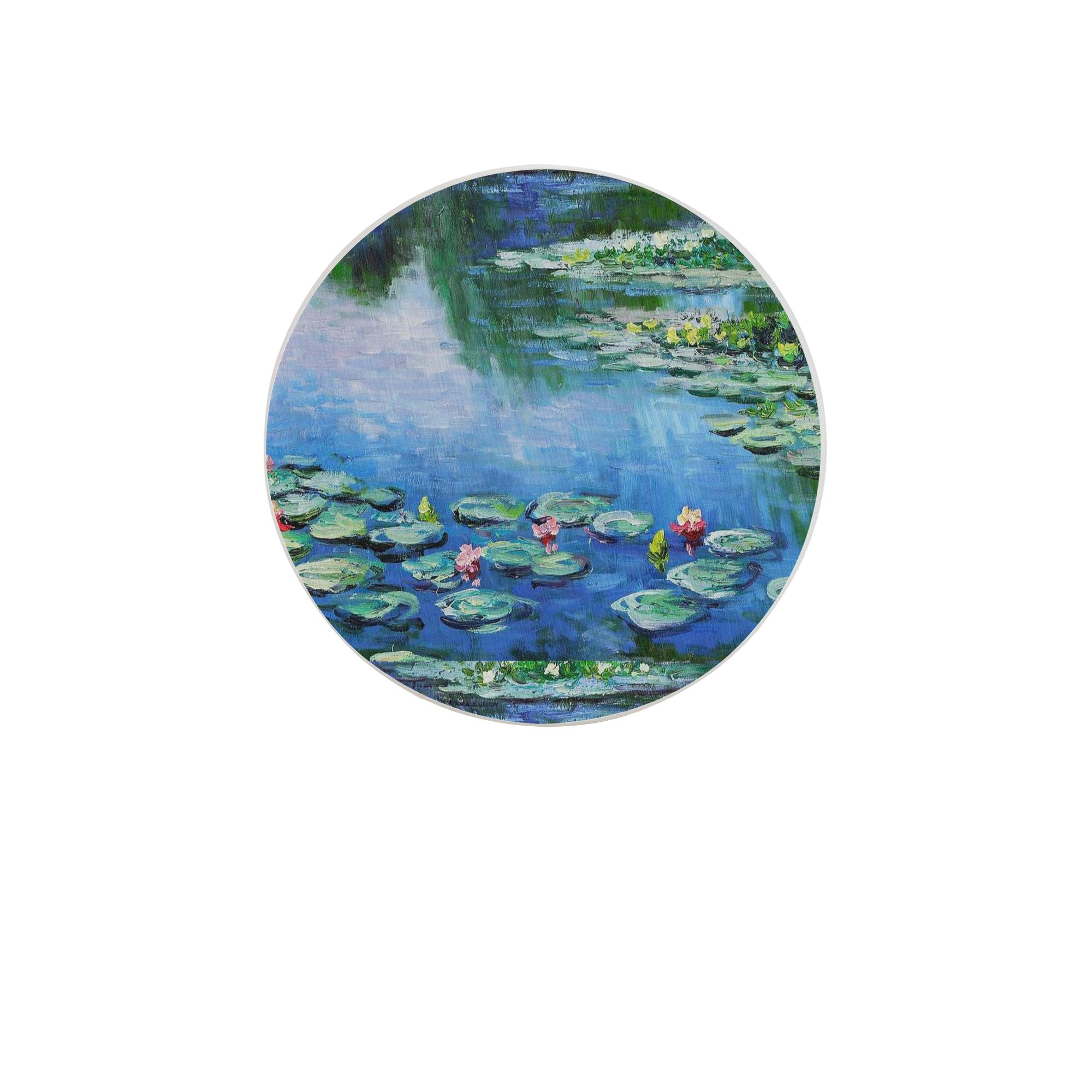 Circular Drink Coasters Set Water Lilies Monet Beautiful Home Decor ...