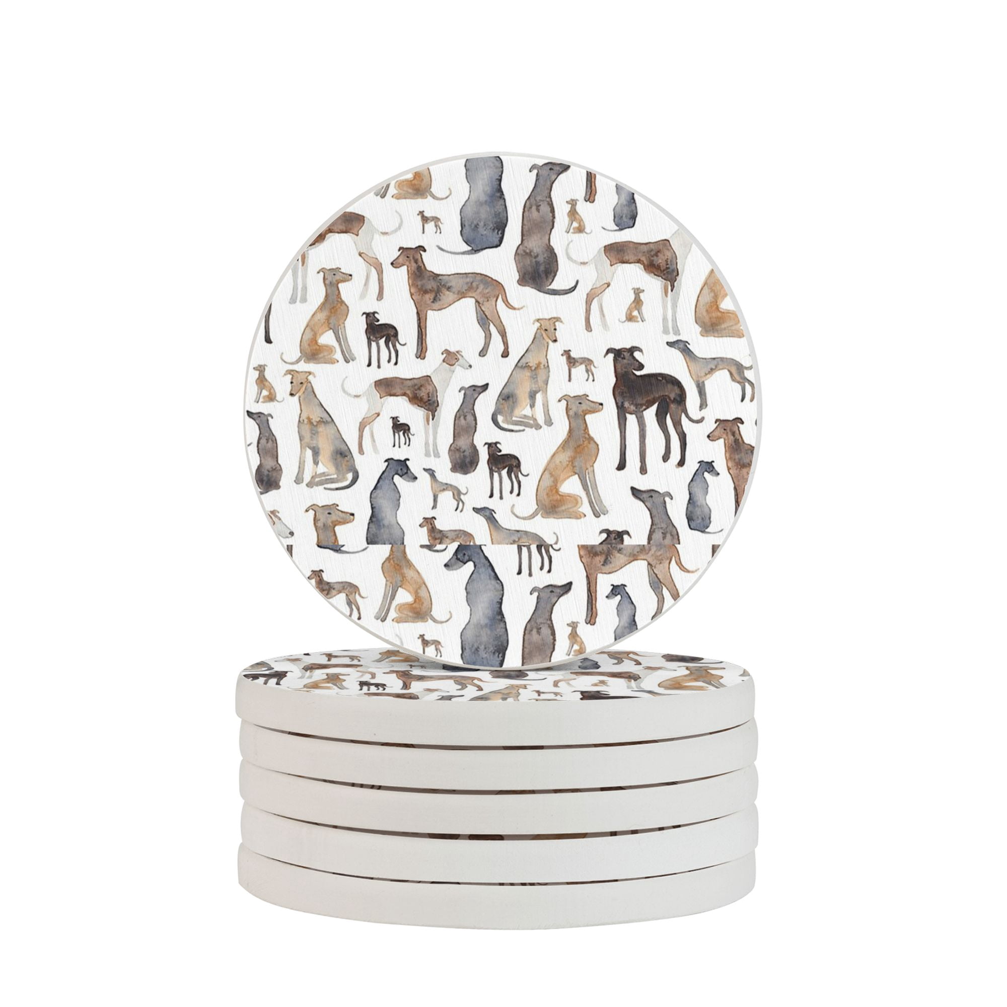 Circular Drink Coasters Set Wippets And Lurcher Dogs Beautiful Home ...