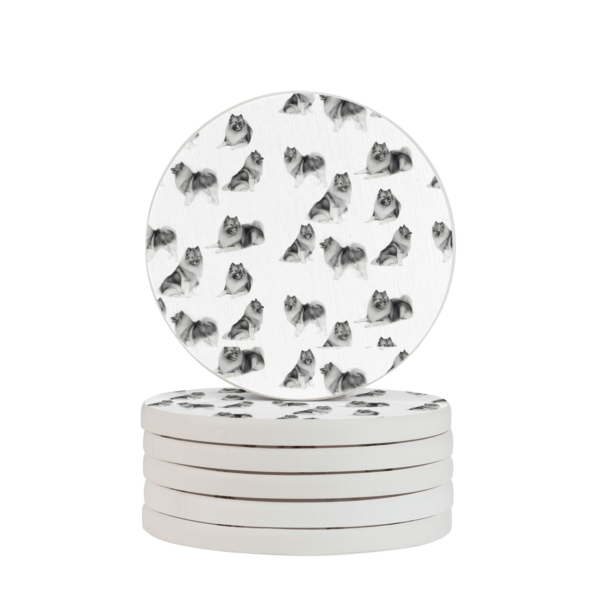 Circular Drink Coasters Set Wolf-Dog Beautiful Home Decor Diatomite ...