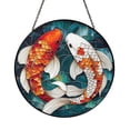 Circular Fish Pattern Stained Glass Suncatcher – Window Ornament ...