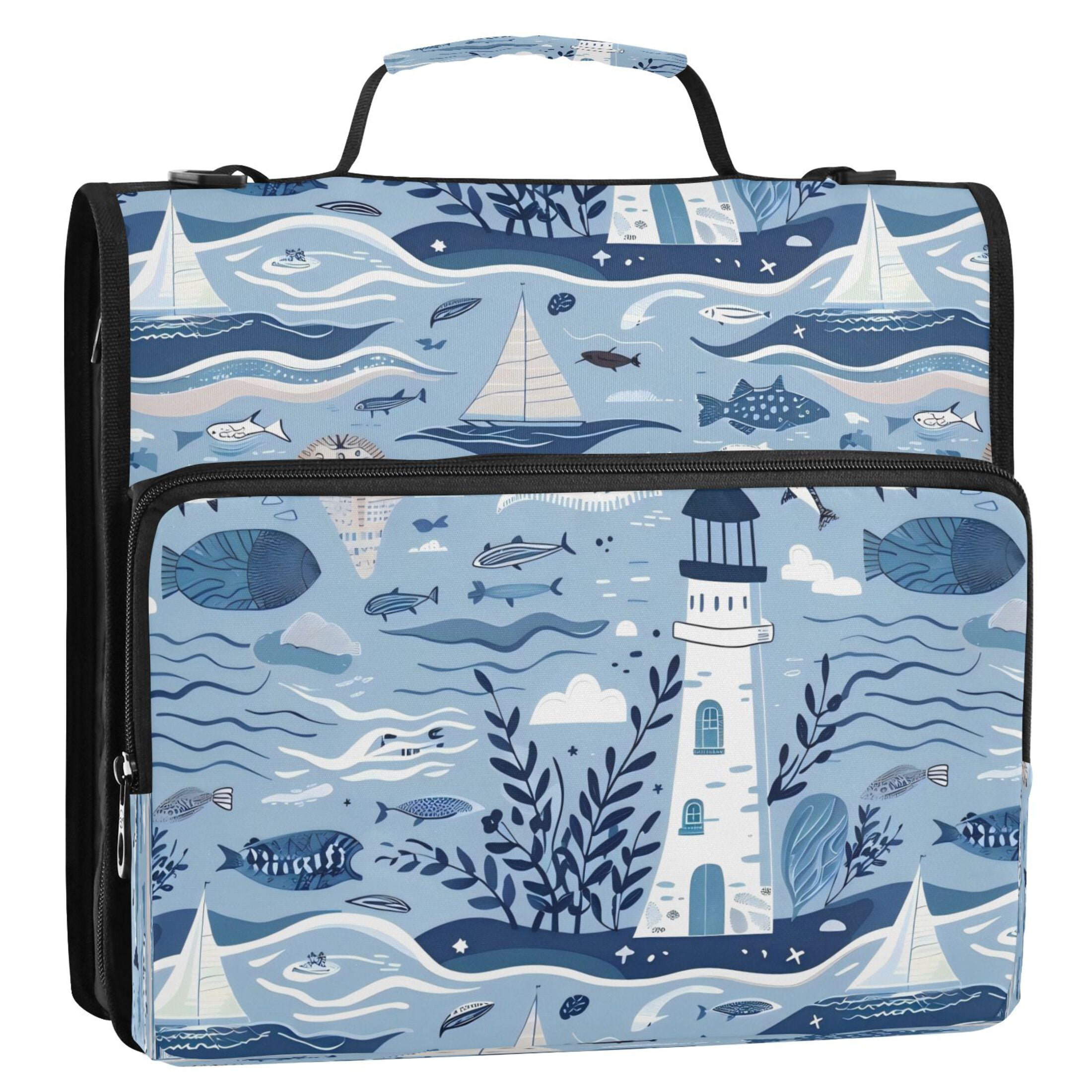 Circular Folder Package 13.6*3.5*12.4 Inches ,Binder Bag，Binder Organizer，Zipper Binder，3 Ring ...