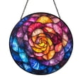 Circular Galaxy Glass Window Suncatcher, Mosaic Inspired Abstract ...